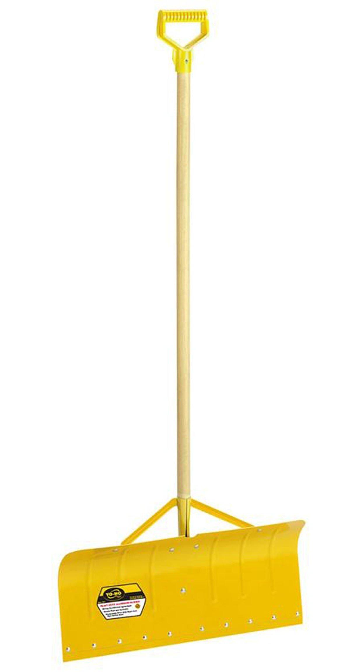 YO-HO 24" Heavy-Duty Aluminum Snow Pusher with D Handle
