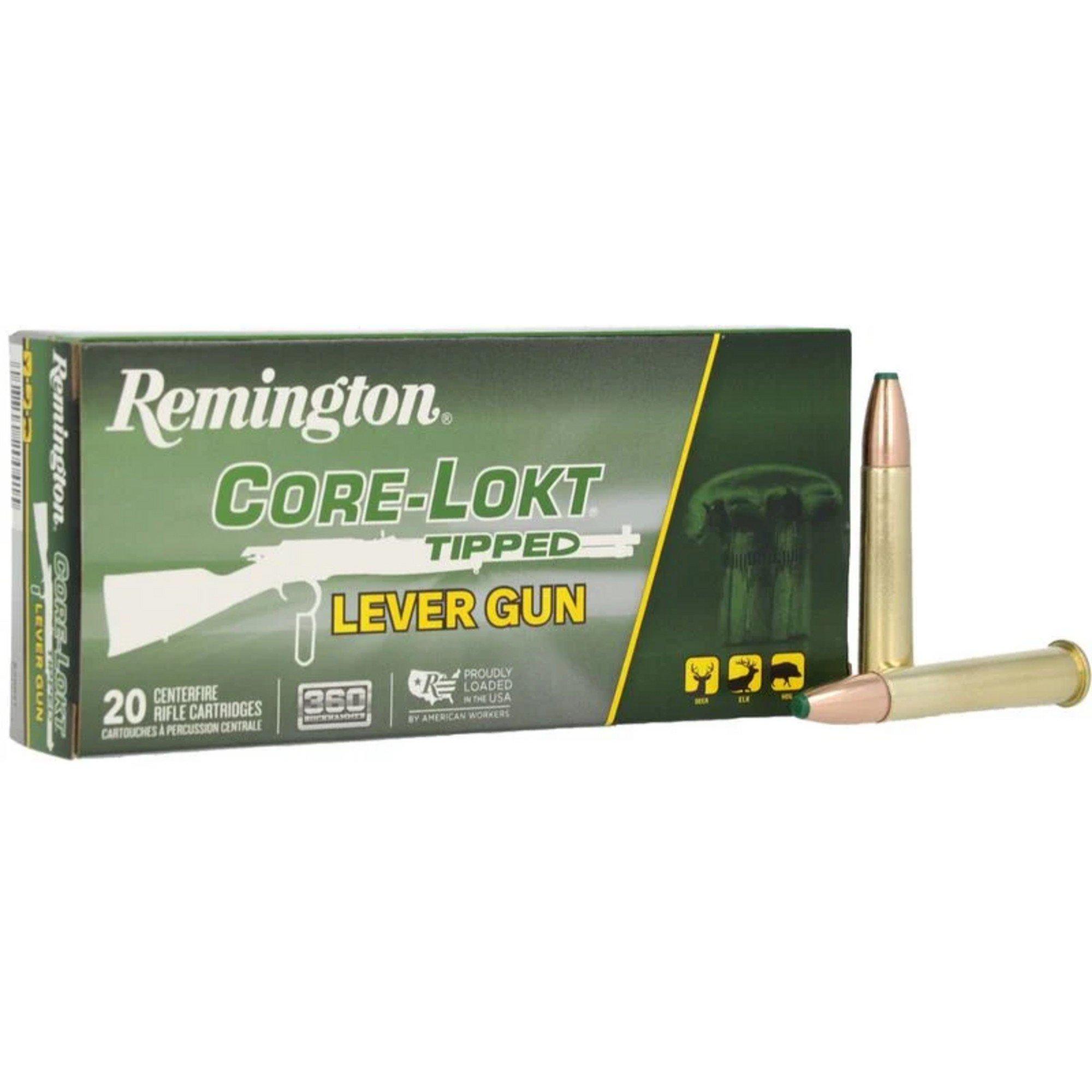 Remington Core-Lokt Tipped Lever Gun 360 Buckhammer Rifle Ammunition 20 ...