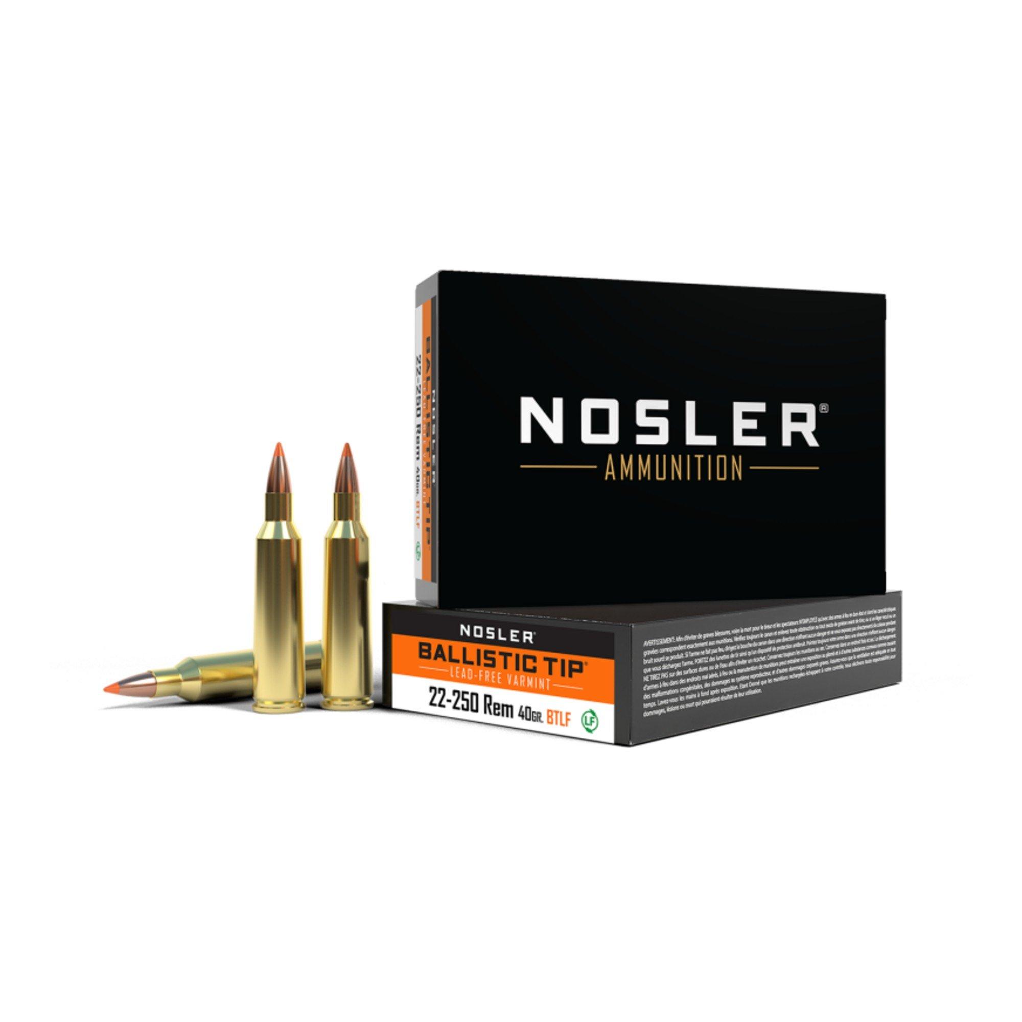 Nosler Ballistic Tip Lead Free Varmint 22-250 Remington Rifle ...