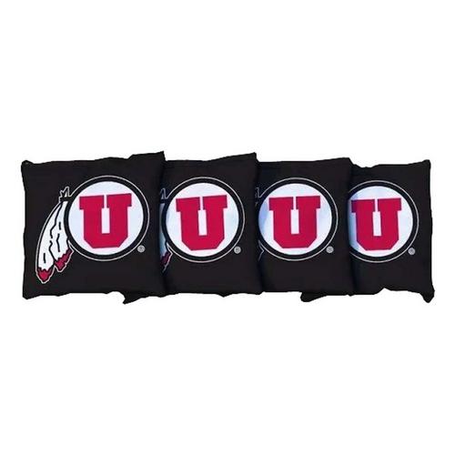 Victory Tailgate Black Utah Utes Cornhole Bags 4 Pack