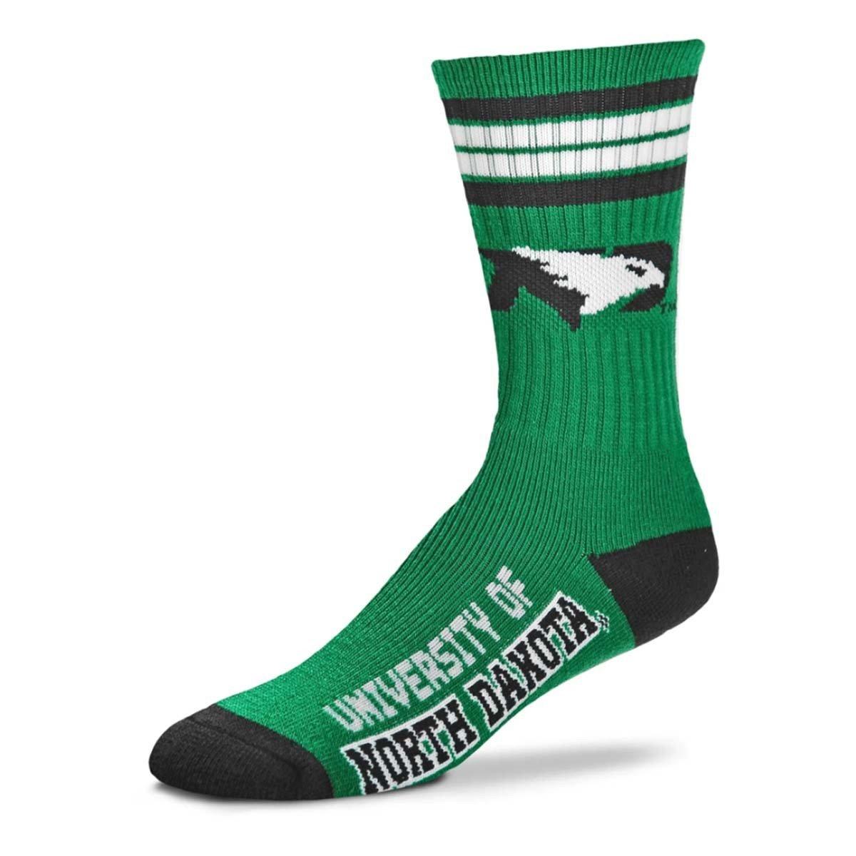 For Bare Feet North Dakota Fighting Hawks 4 Stripe Deuce Crew Socks