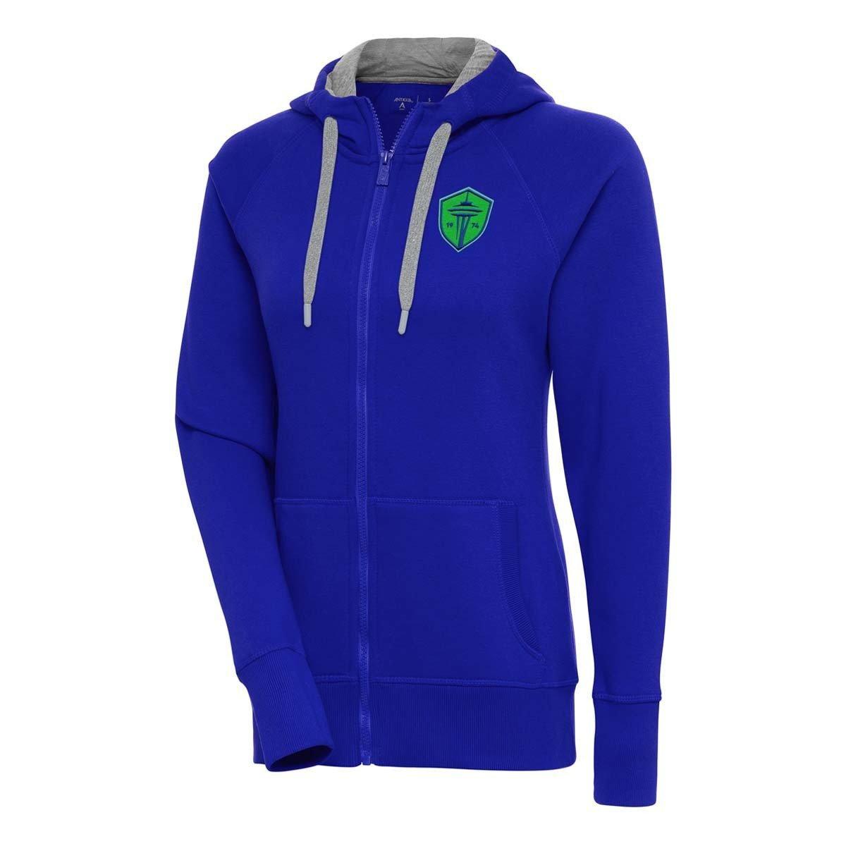 Antigua Women's MLS Seattle Sounders FC Chest Logo Victory Full Zip Hoodie