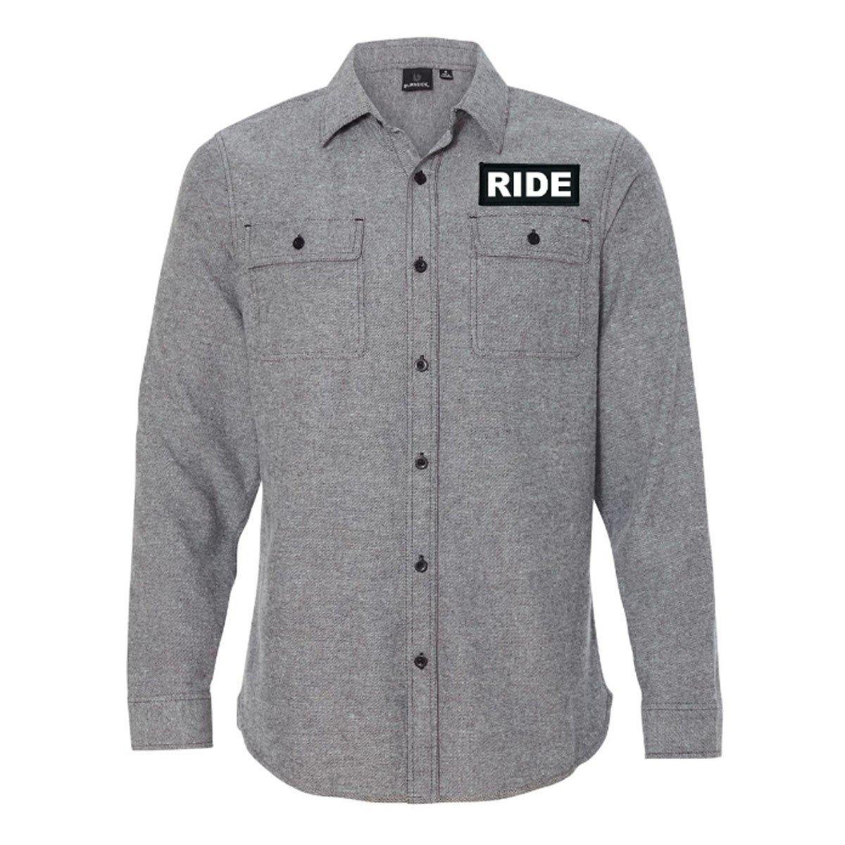 Men's Ride Brand Patch Extra Soft Long Sleeve Hooded Snowmobiling T-Shirt