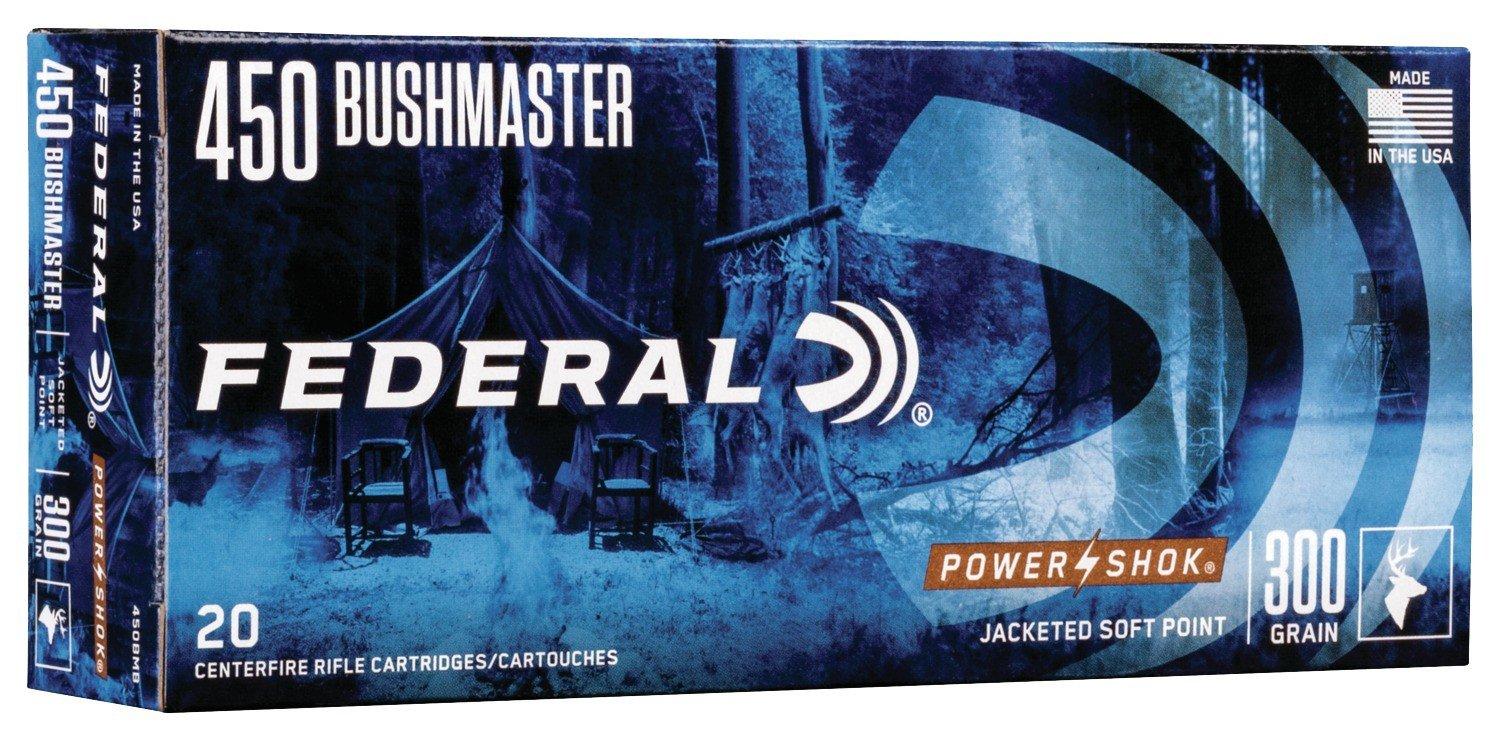 Federal Power Shok 450 Bushmaster Rifle Ammunition 20 Round Box