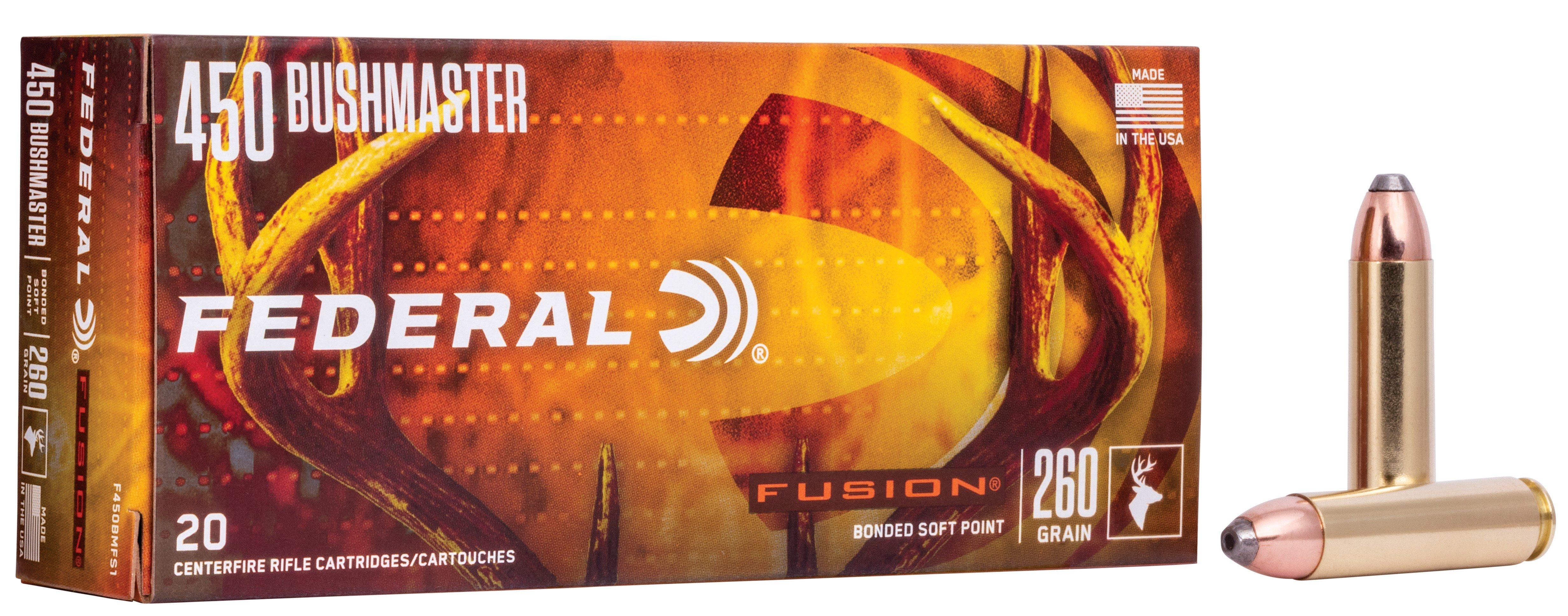 Federal Fusion 450 Bushmaster Rifle Ammunition 20 Round Box