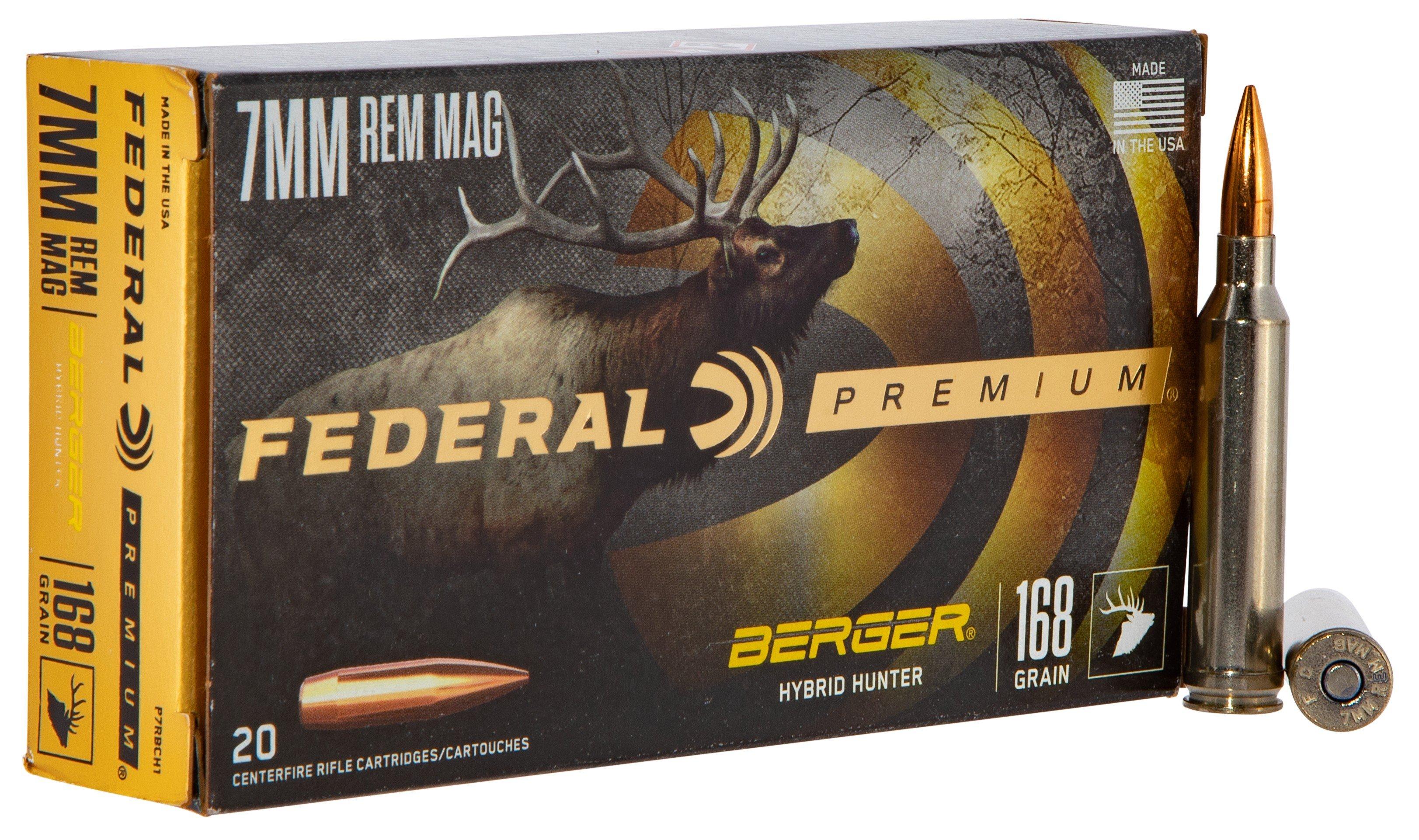 Federal 168gr Berger Hybrid Hunter 7mm Remington Magnum Rifle ...