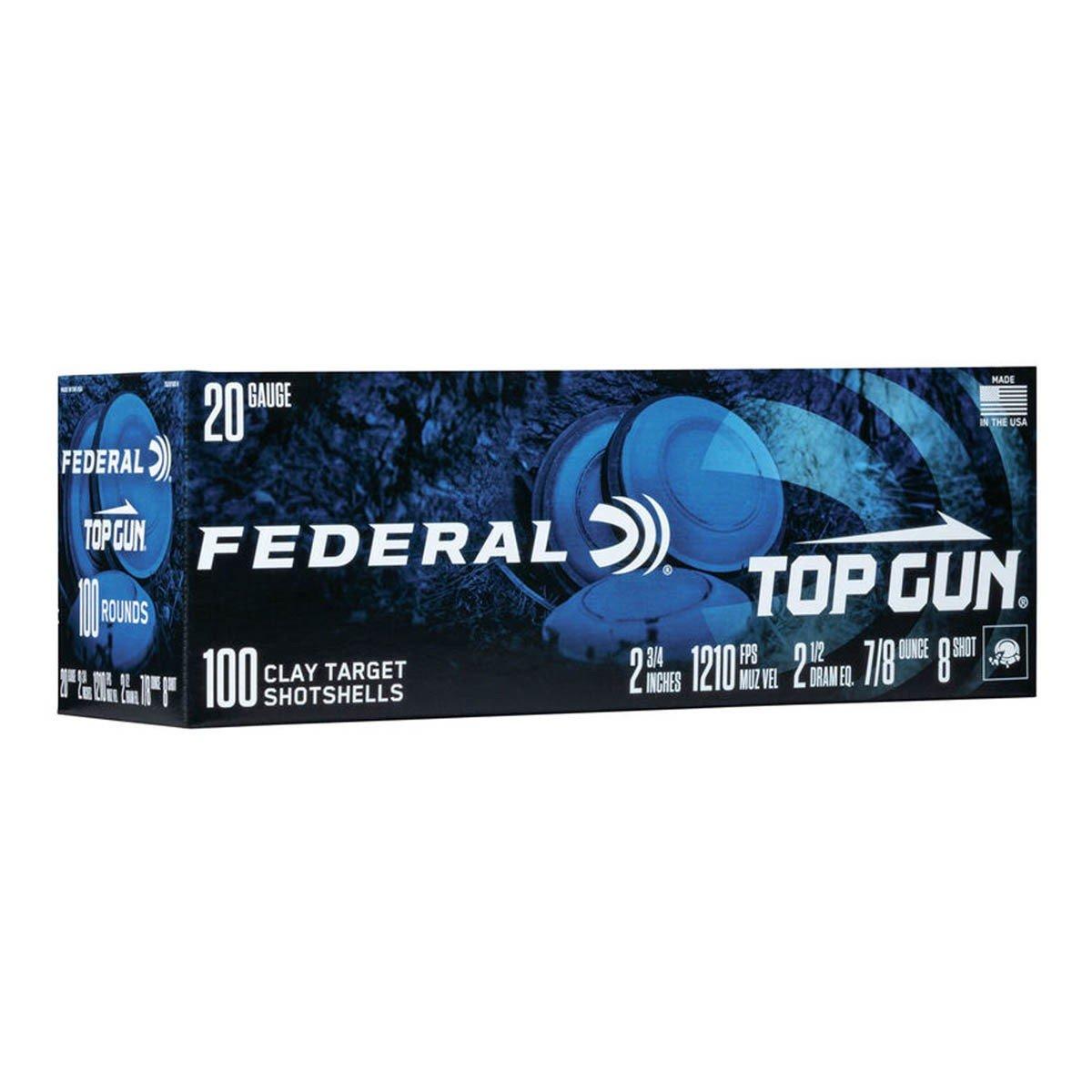 Federal Top Gun Shotshells 100 Round Box 20 Gauge Shotshells 100 Round Box