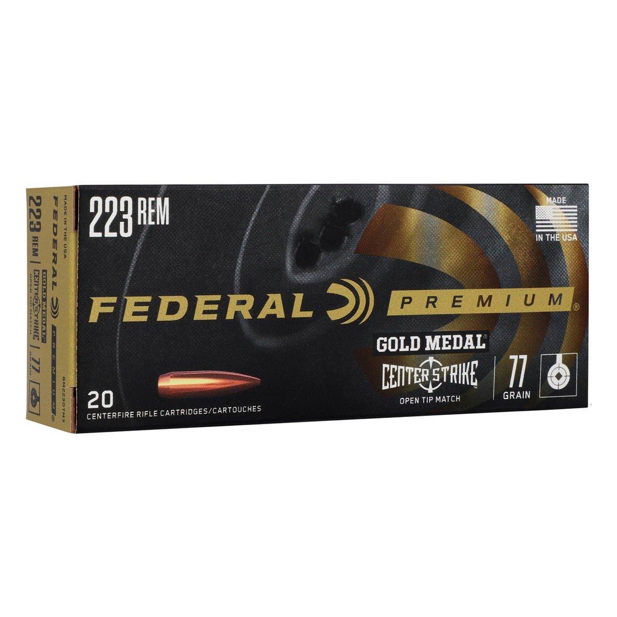 Federal Gold Medal CenterStrike OTM 223 Remington Rifle Ammunition 20 ...