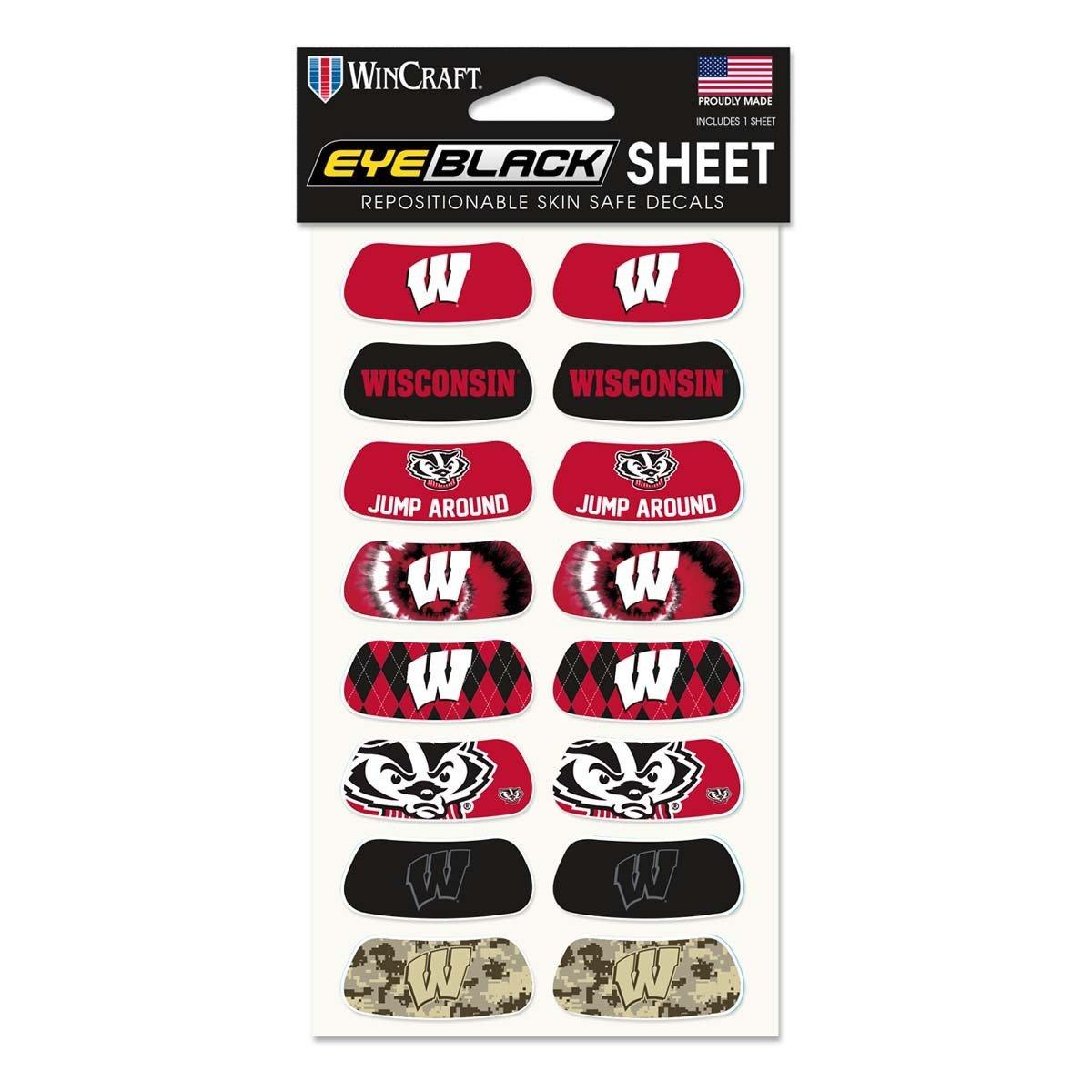 Wincraft Wisconsin Badgers Eyeblack Sticker Strips