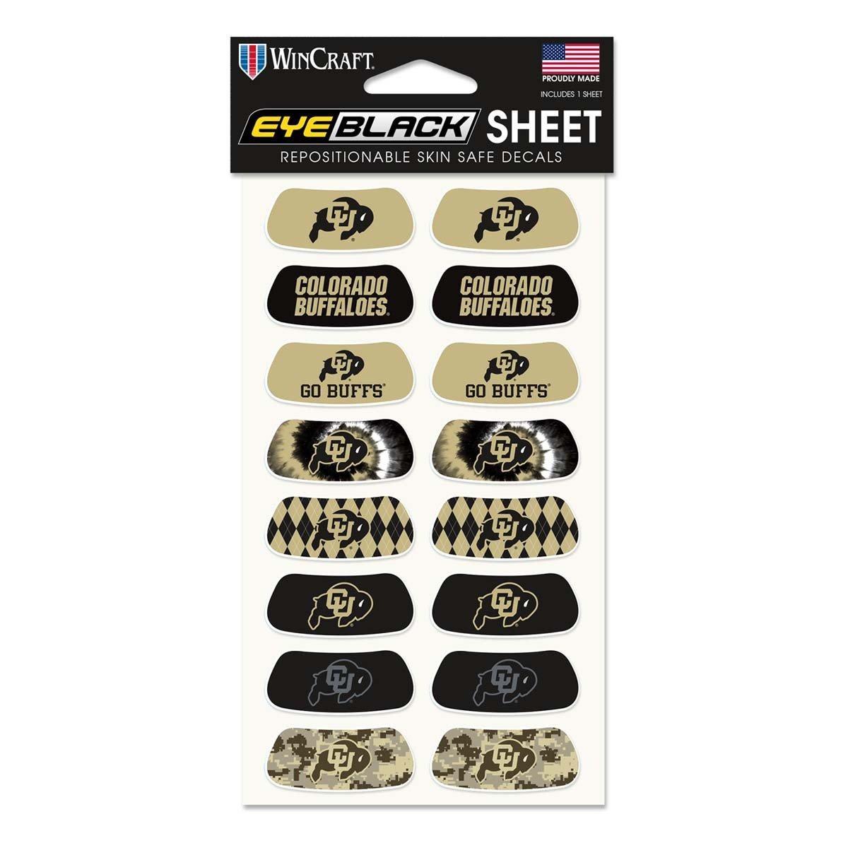 Wincraft Colorado Buffaloes Eyeblack Sticker Strips
