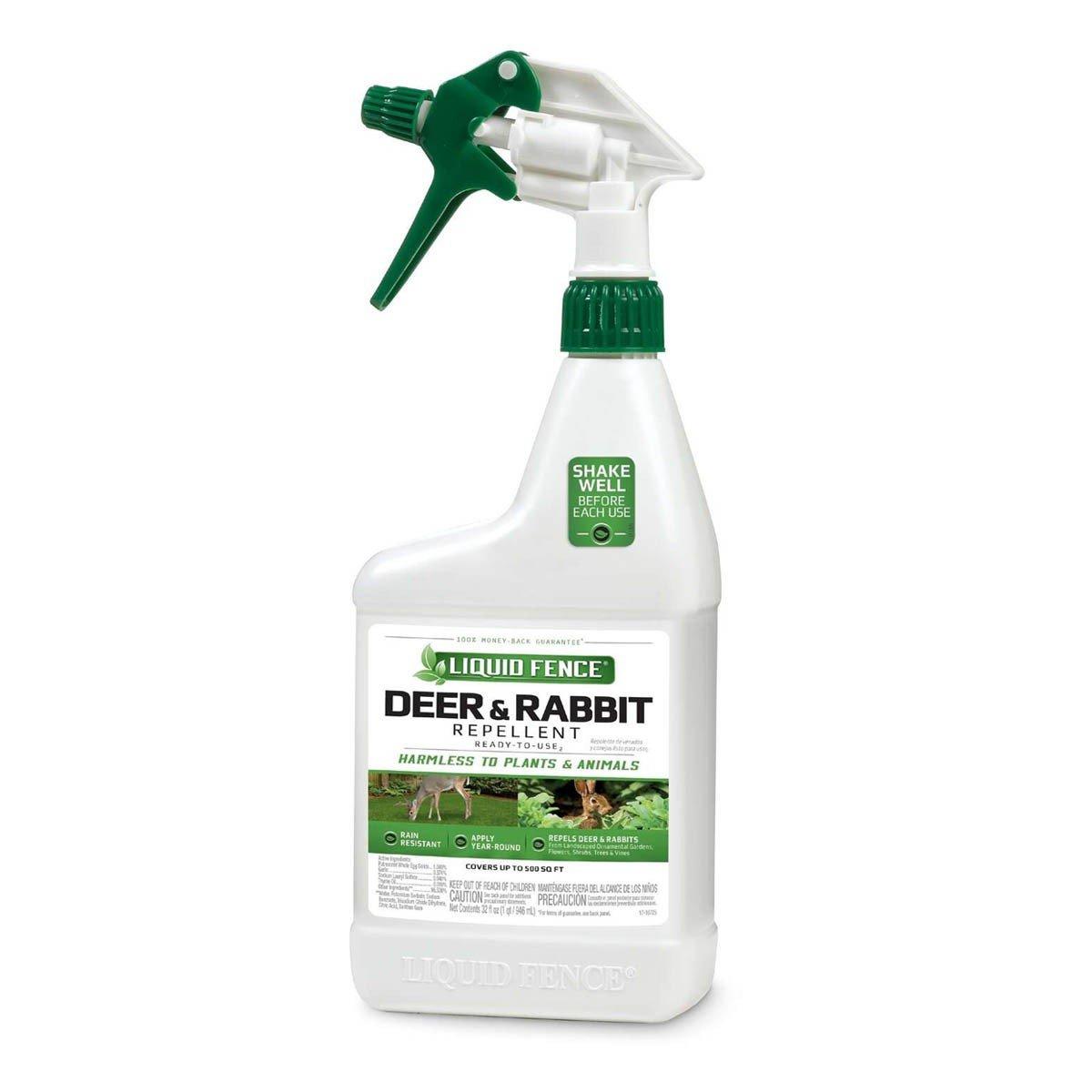 Liquid Fence Animal Repellent Spray For Deer and Rabbits 32 oz