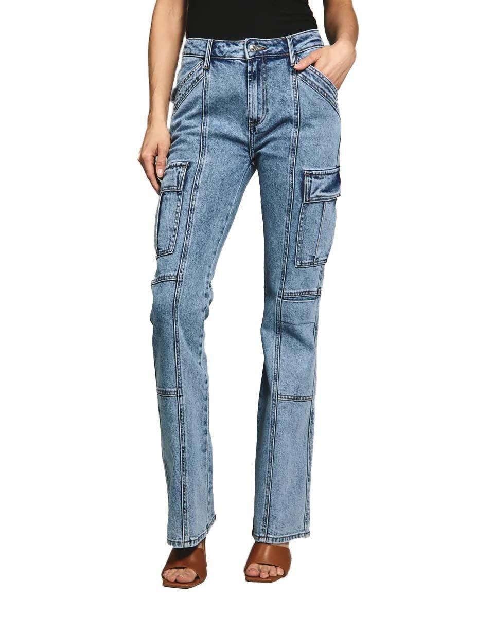 Women's 7 Diamonds Joni Cargo Relaxed Fit Straight Jeans