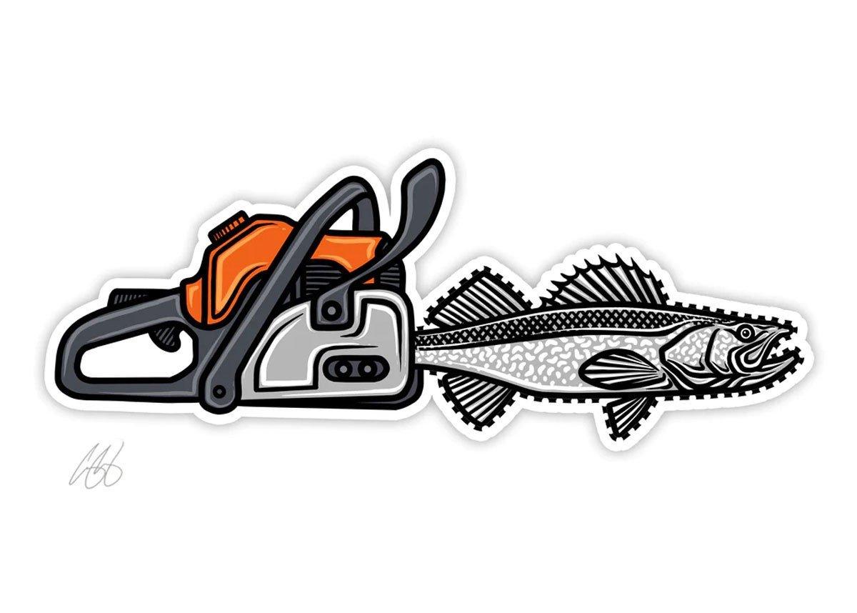 Casey Underwood Artwork Walleye Saw Decal