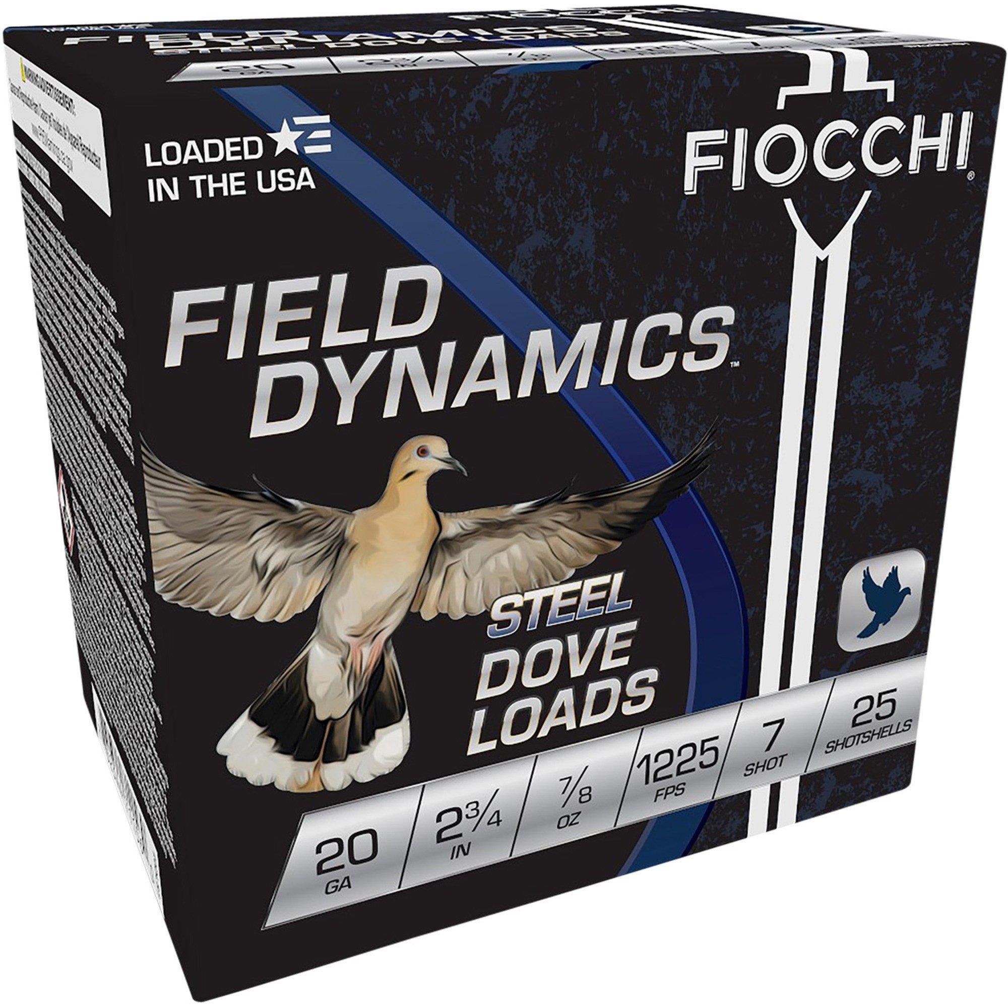 Fiocchi Field Dynamics Steel Dove Load 20 Gauge Shotshells 25 Round Box