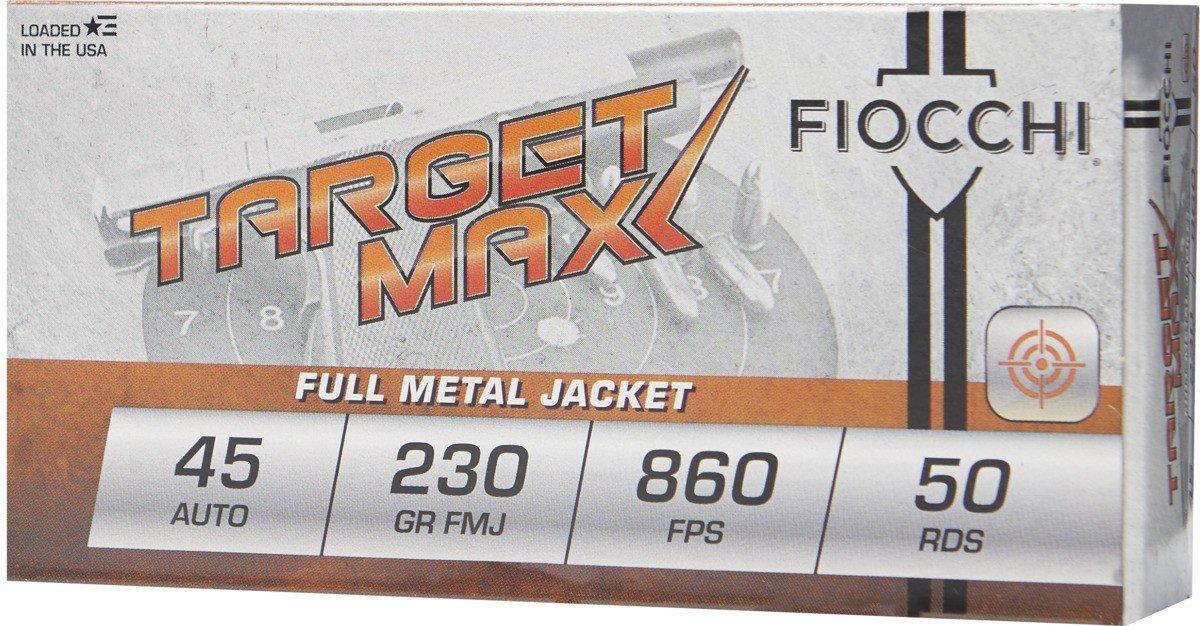 Fiocchi Target Max SCHEELS Exclusive FMJ 45 ACP Handgun Ammunition 50 ...
