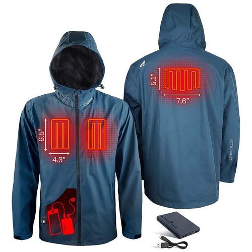Men's ActionHeat 5V Battery Hooded Rain Jacket