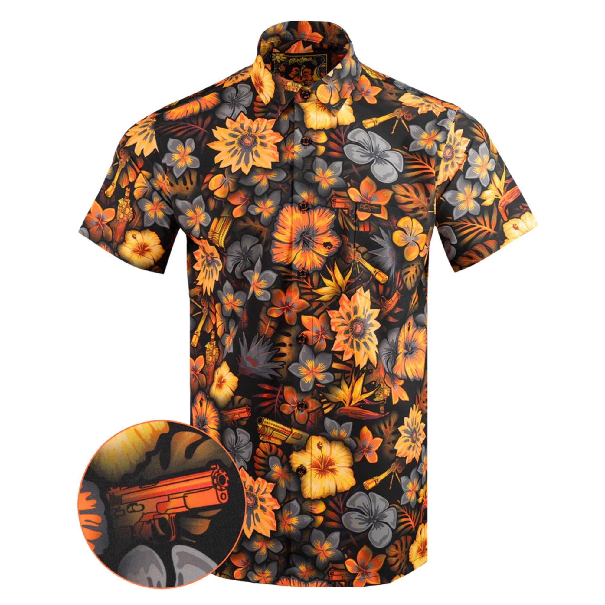 Men's Retro Rifle Tropical Fields Button Up Shirt