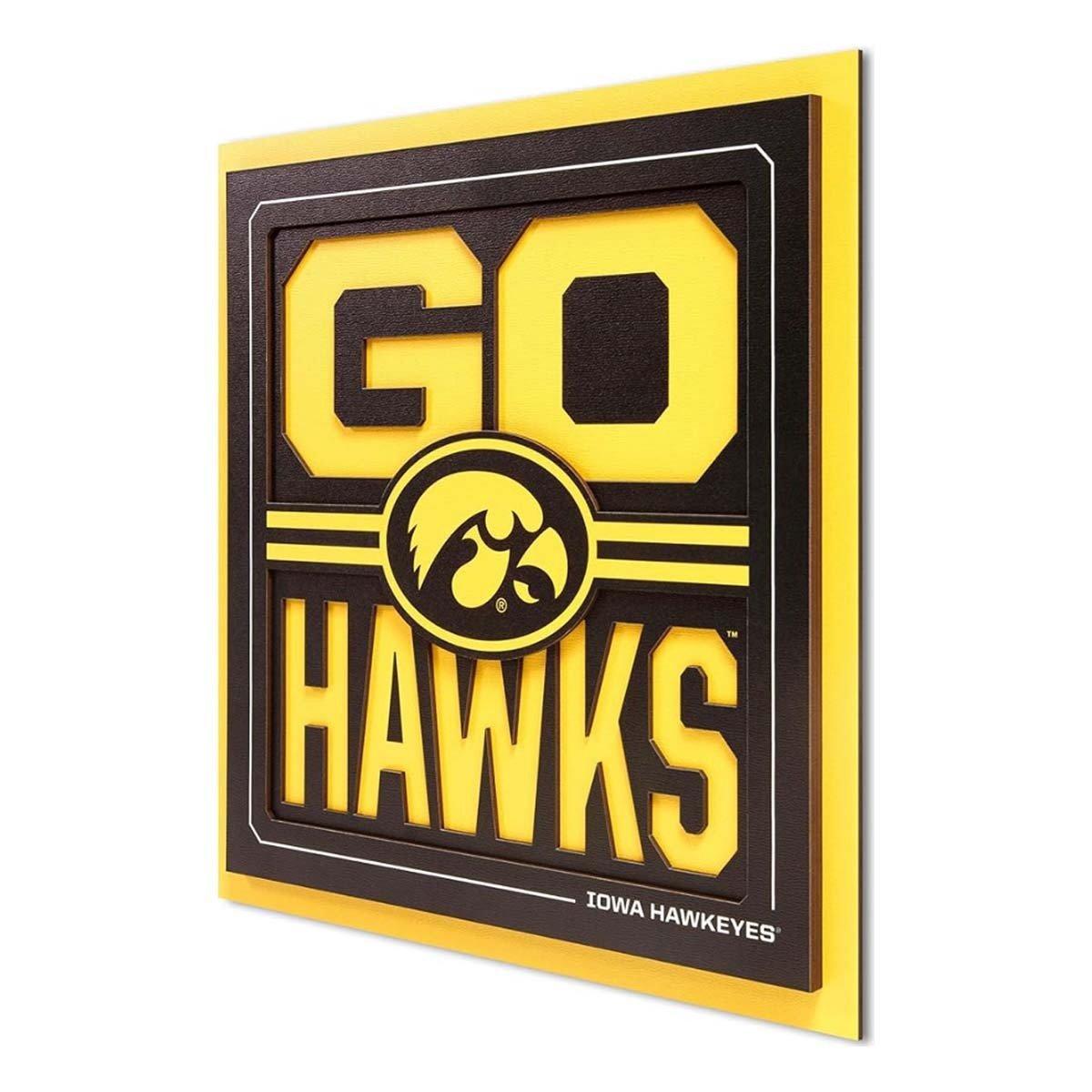 You The Fan/Sportula Iowa Hawkeyes 12"x12" Wall Slogan Sign
