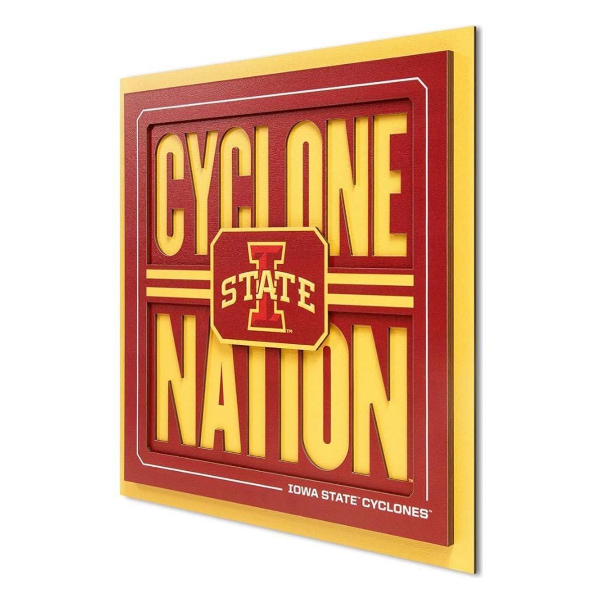 You The Fan/Sportula Iowa State Cyclones 12"x12" Wall Slogan Sign
