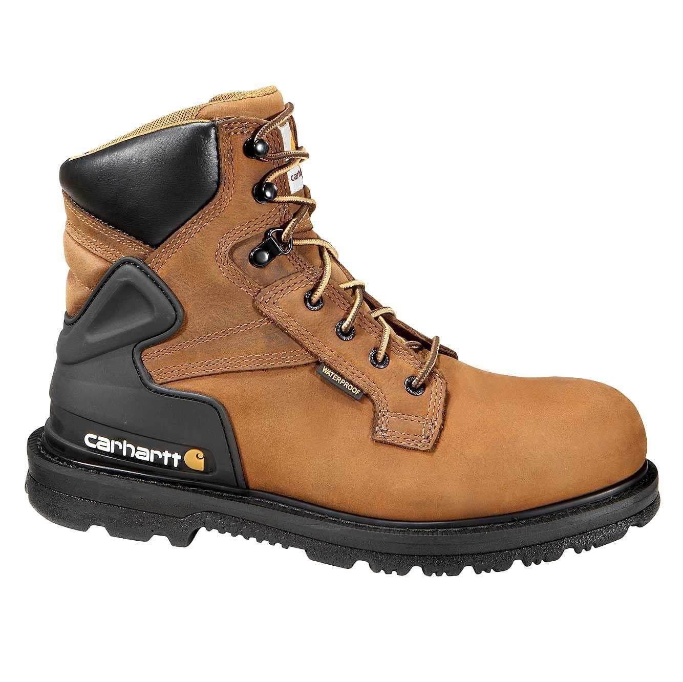 Men's Carhartt 6-Inch Bison Brown Slip Resistant Steel Toe Work Boots