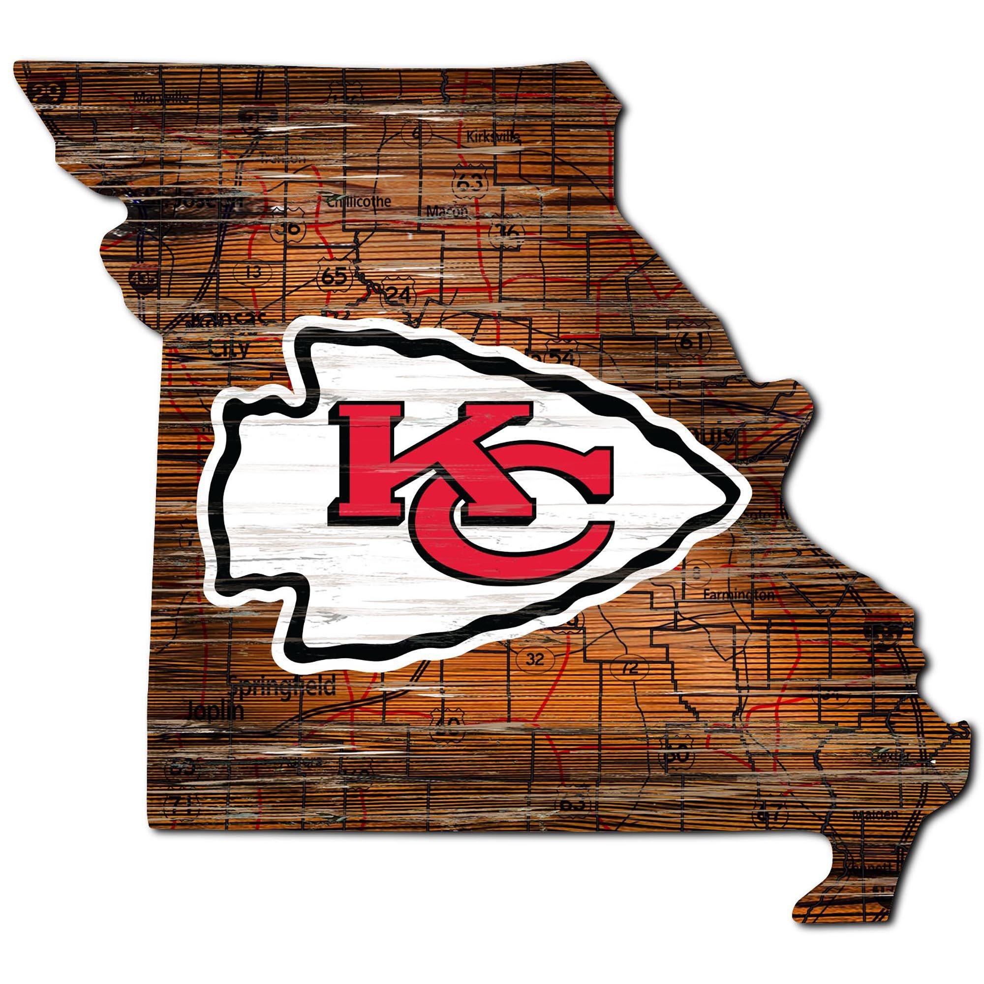 Fan Creations Kansas City Chiefs Distressed State Sign