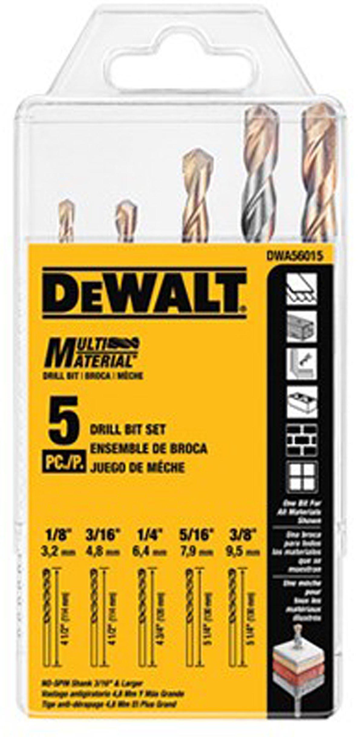 DeWALT Multi-Material Drill Bit Set - 5 Piece