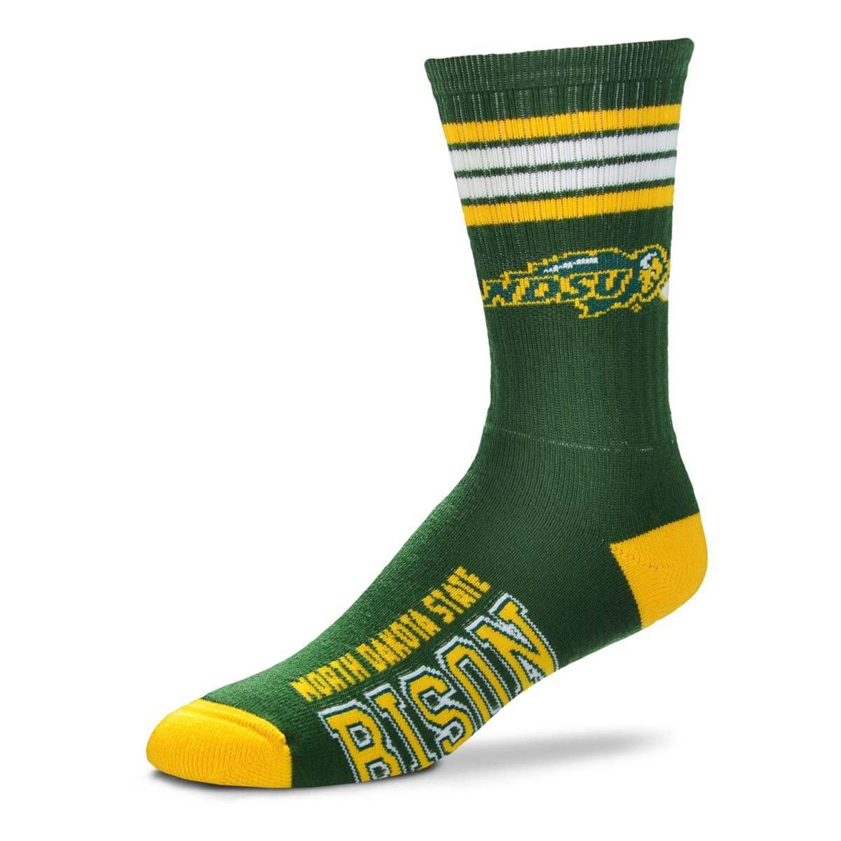 For Bare Feet North Dakota State Bison 4 Stripe Deuce Crew Socks