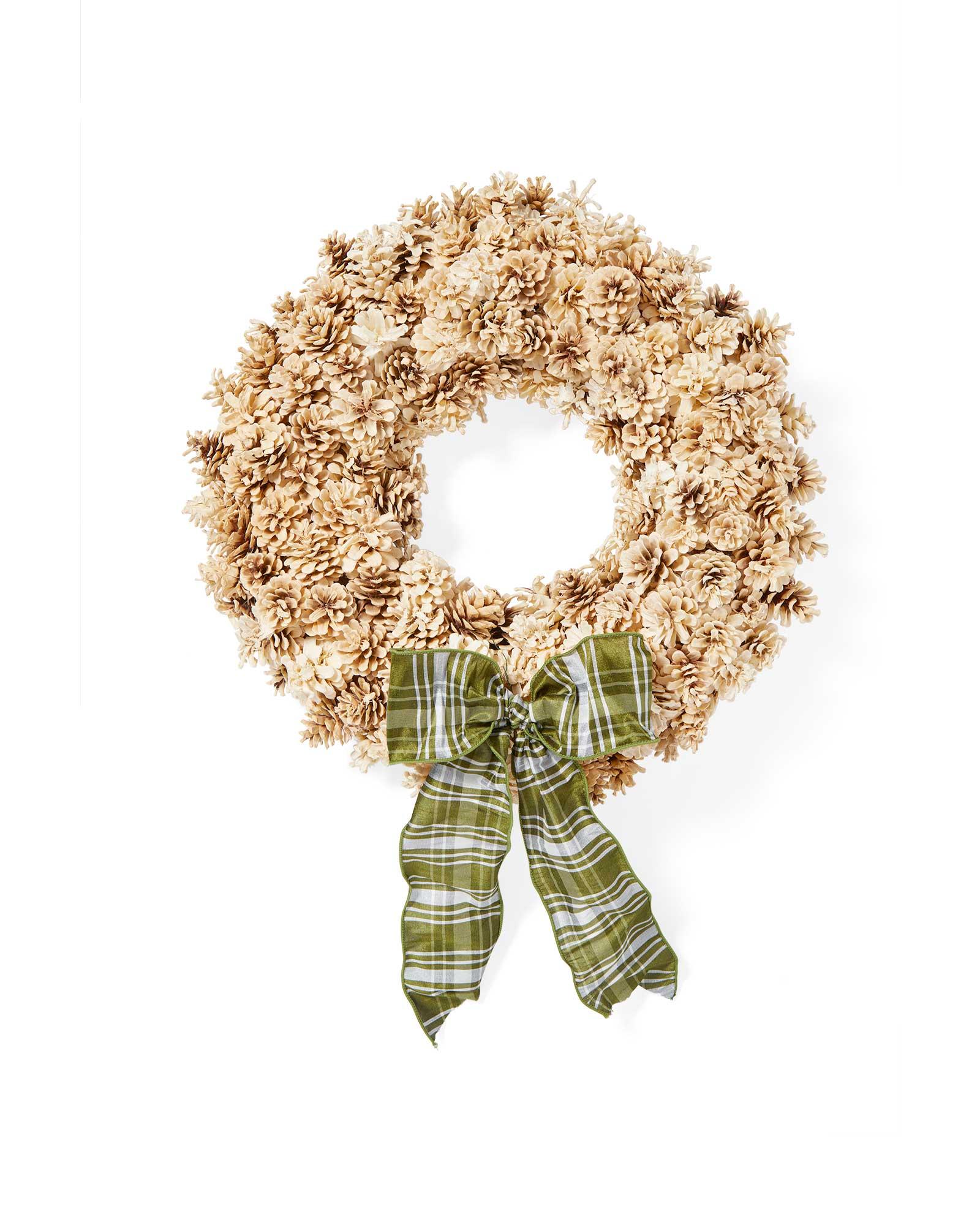 Pinecone Wreath - 18" in Bleached