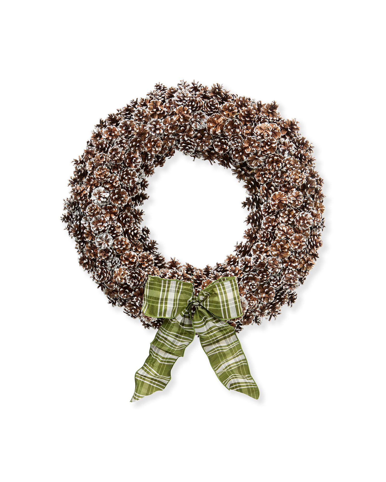 Pinecone Wreath in Flocked