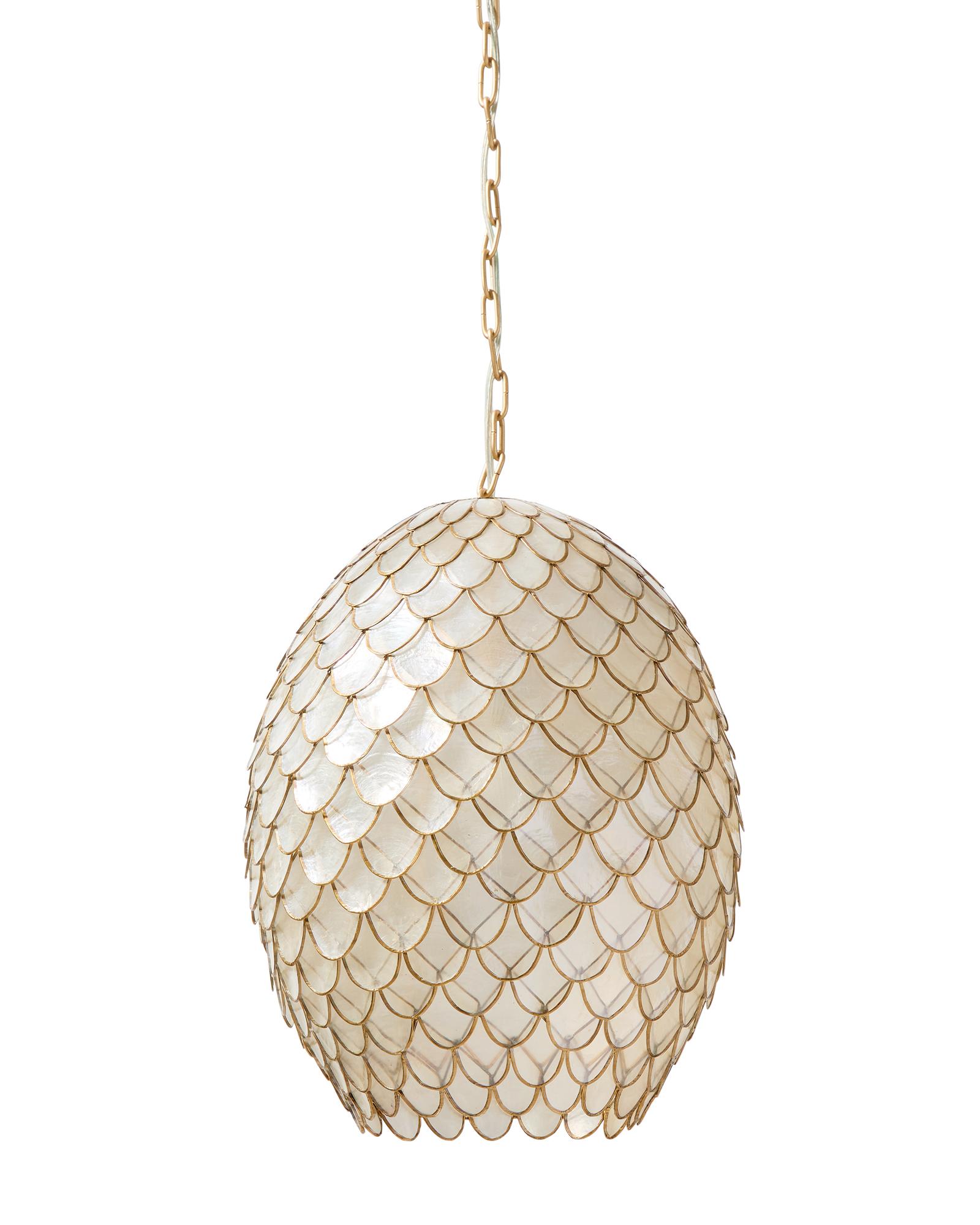 Scalloped Capiz Bell Pendant