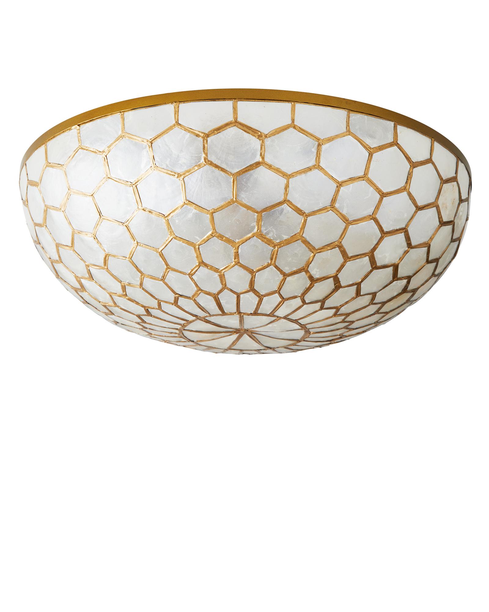 Capiz Honeycomb Flush Mount