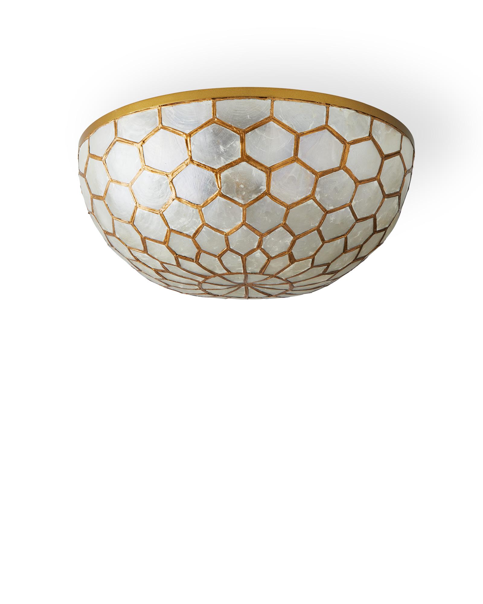 Capiz Honeycomb Flush Mount