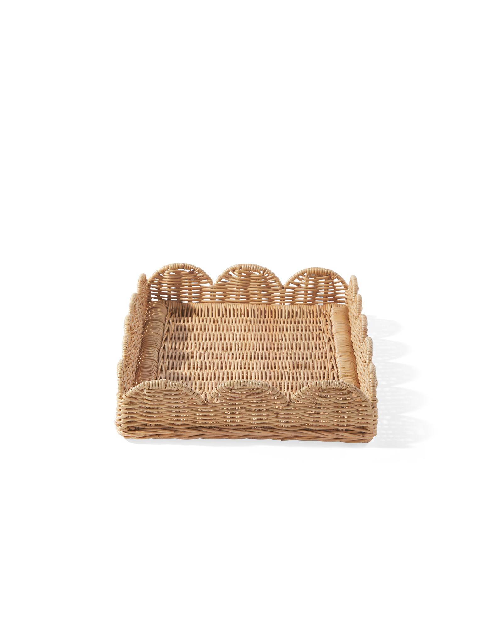 Scallop Rattan Tray | Serena and Lily