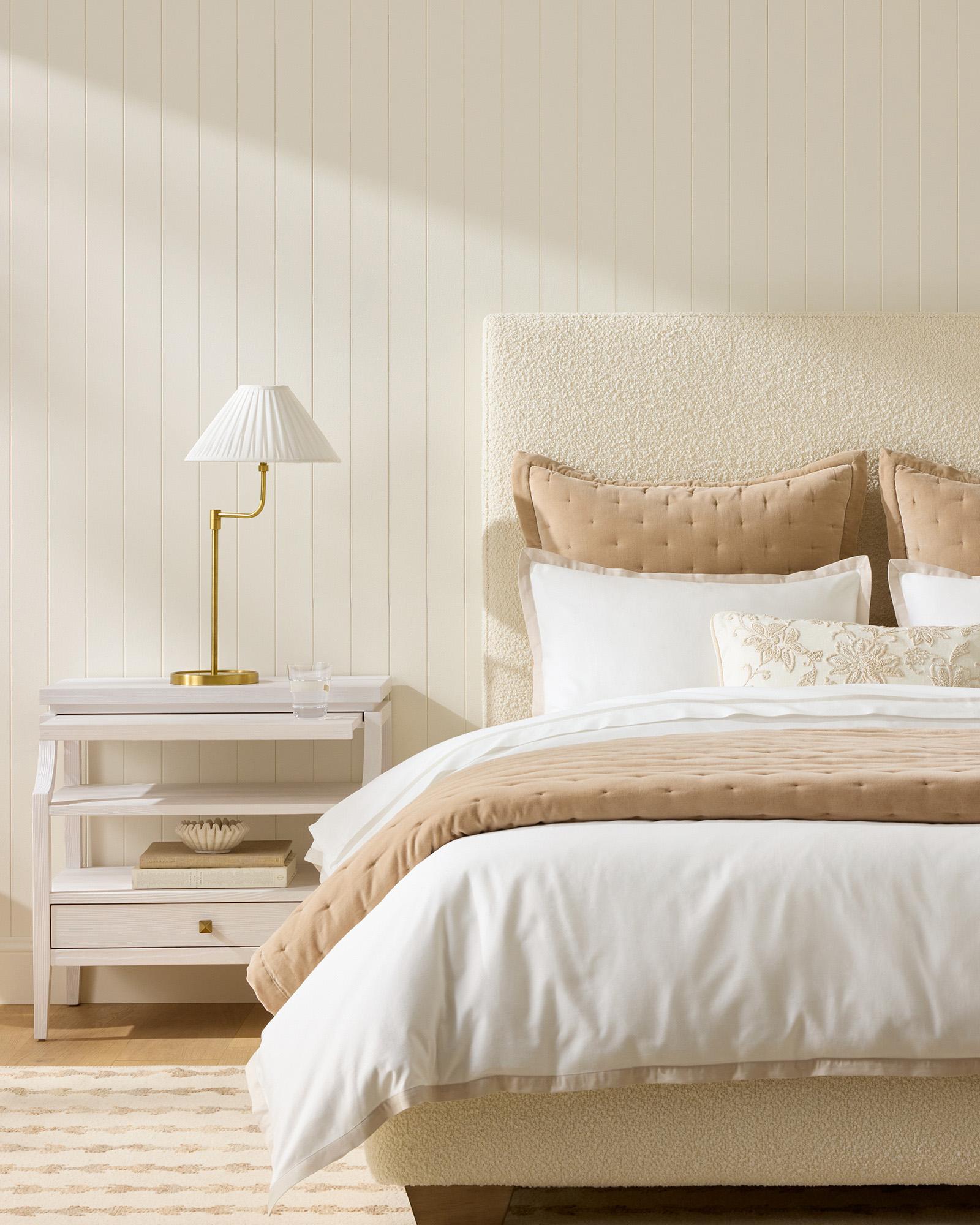 Bedroom-Neutral-Velvet-Quilt-Shams-Sutter-Ivory-Boucle-Tall-Octavia-Bed ...
