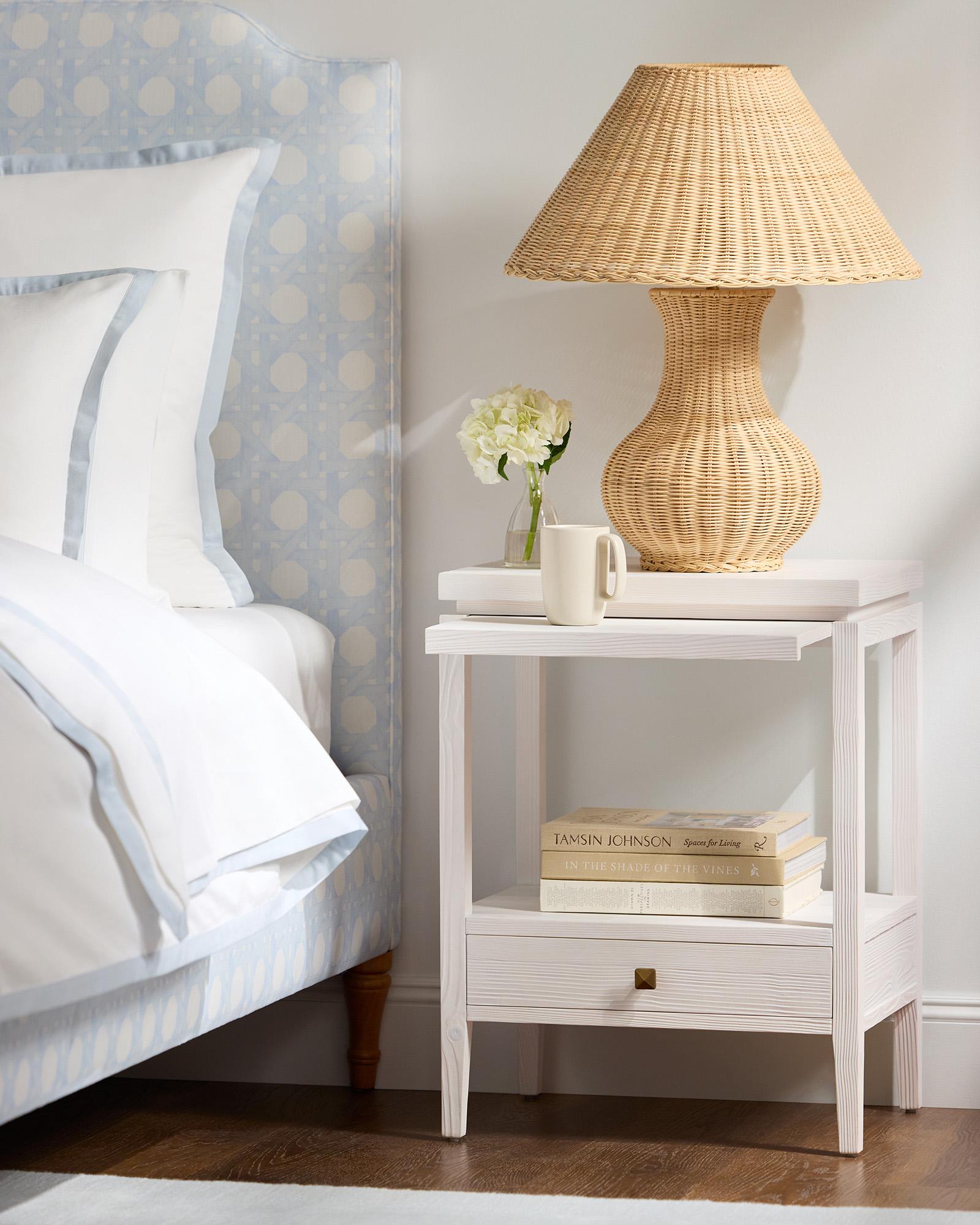 Bedroom-Nightstand-White-Washed-Rowe-Wicker-Worthing-Table-Lamp-brand ...