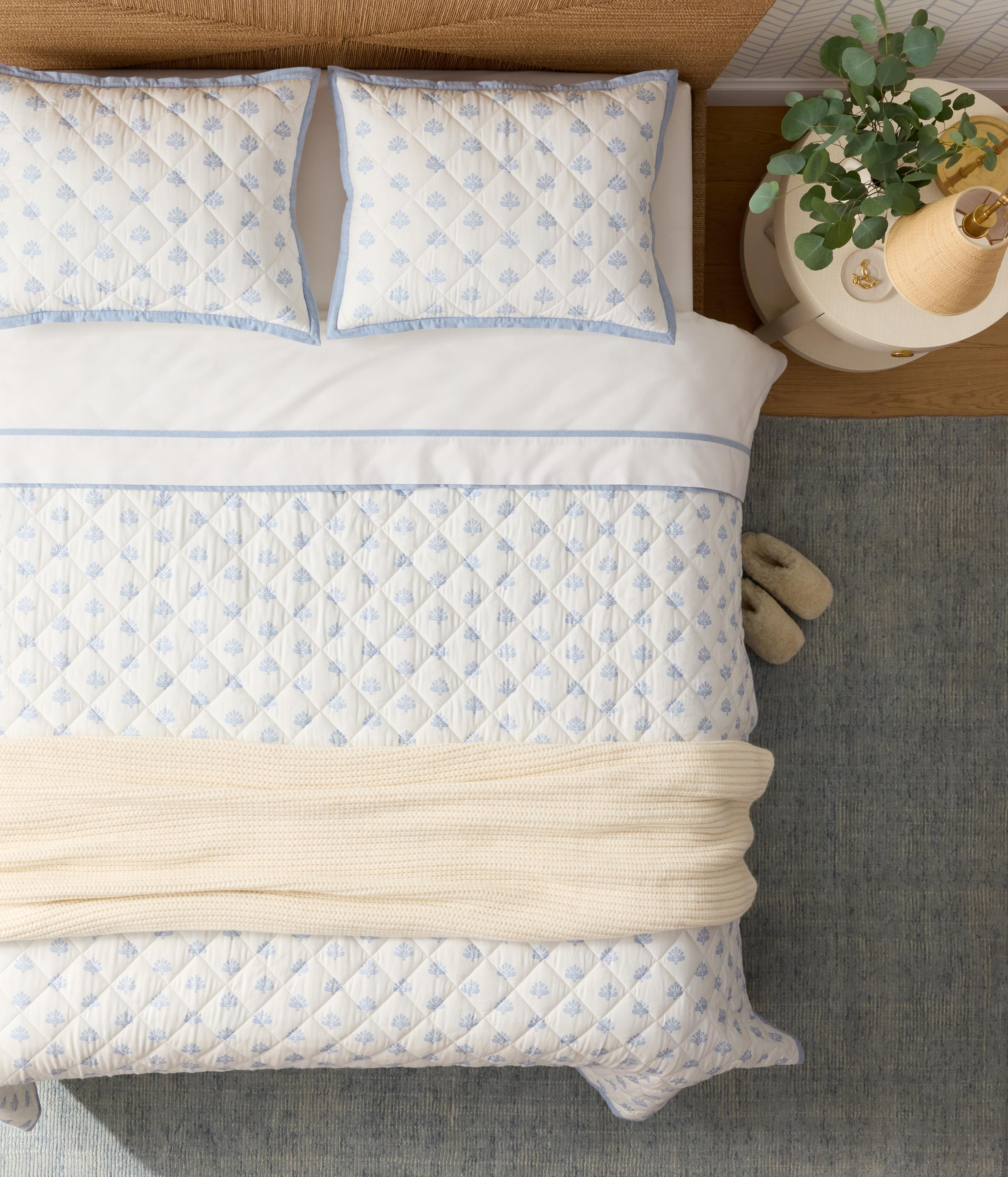 Bedroom-White-Coastal-Blue-Flannel-Quilt-Shams-Plume-Ashland-Alpaca ...