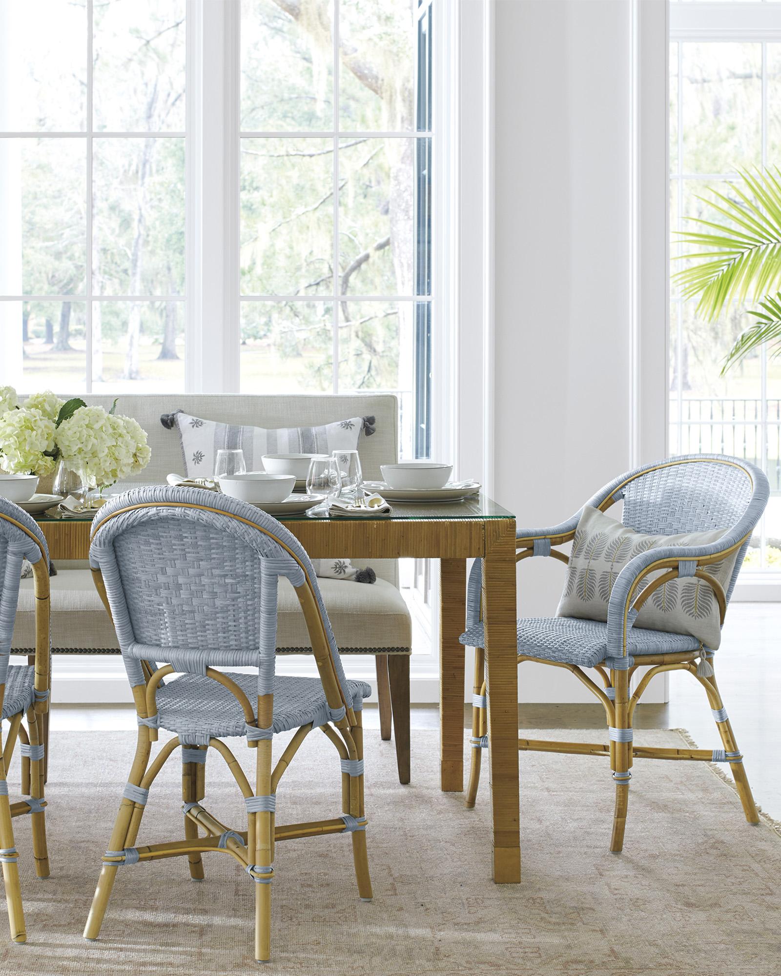 Sunwashed Riviera Rattan Dining Chair | Serena and Lily