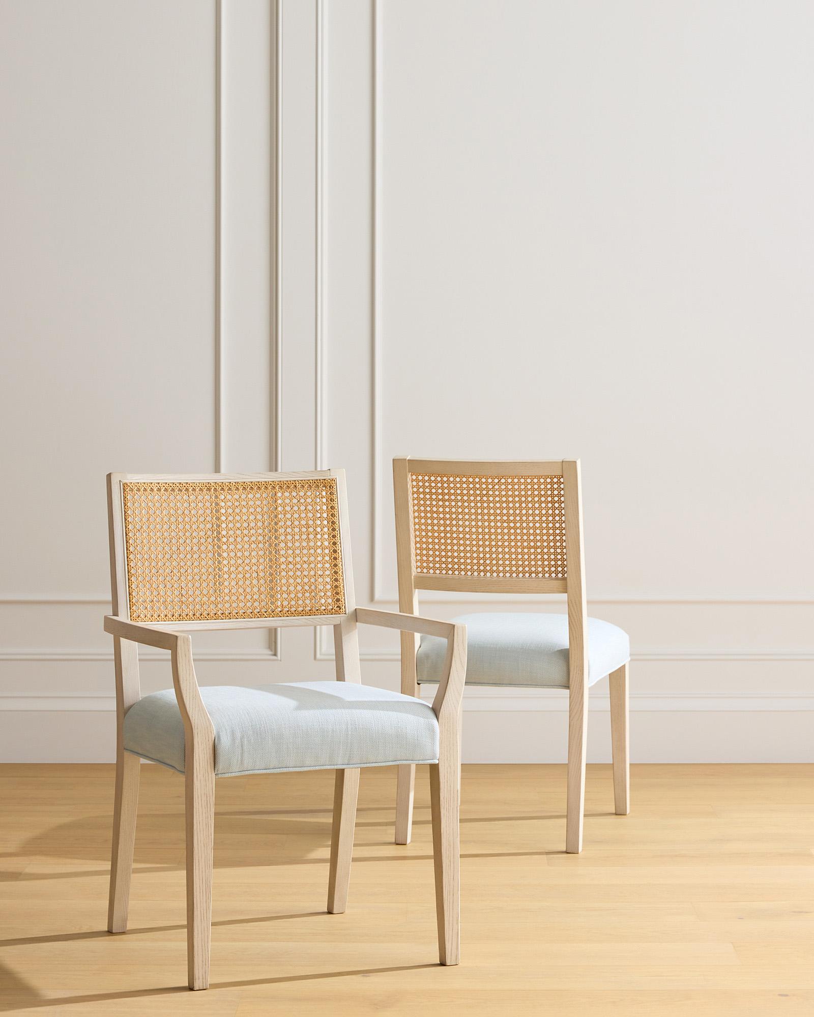 Dining-Chairs-Washed-White-Wells-Sky-Blue-Upholstered-Caning-brand ...