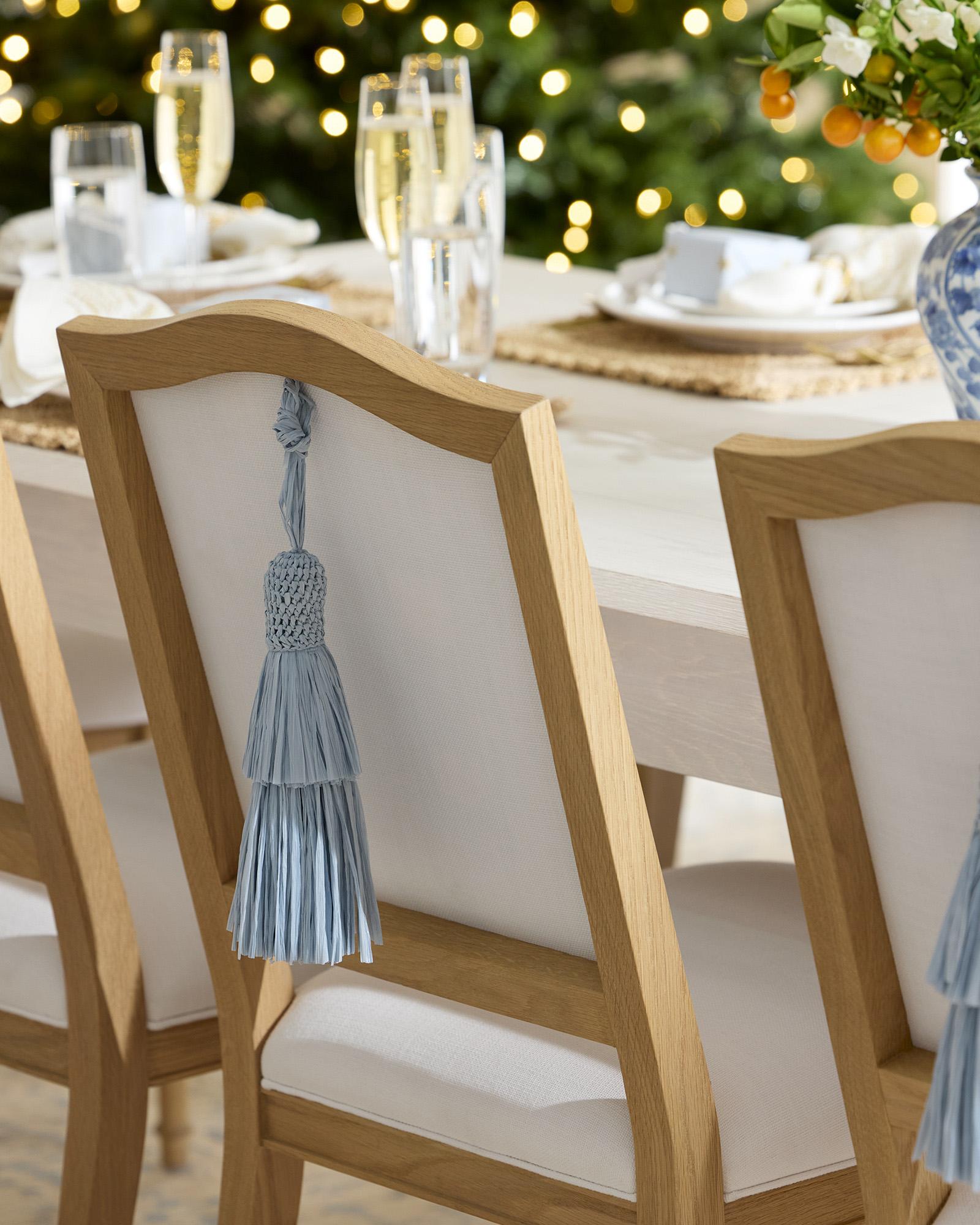 Dining-Decor-Holiday-Blue-Raffia-Tassels-Caledonia-Chairs-brand ...