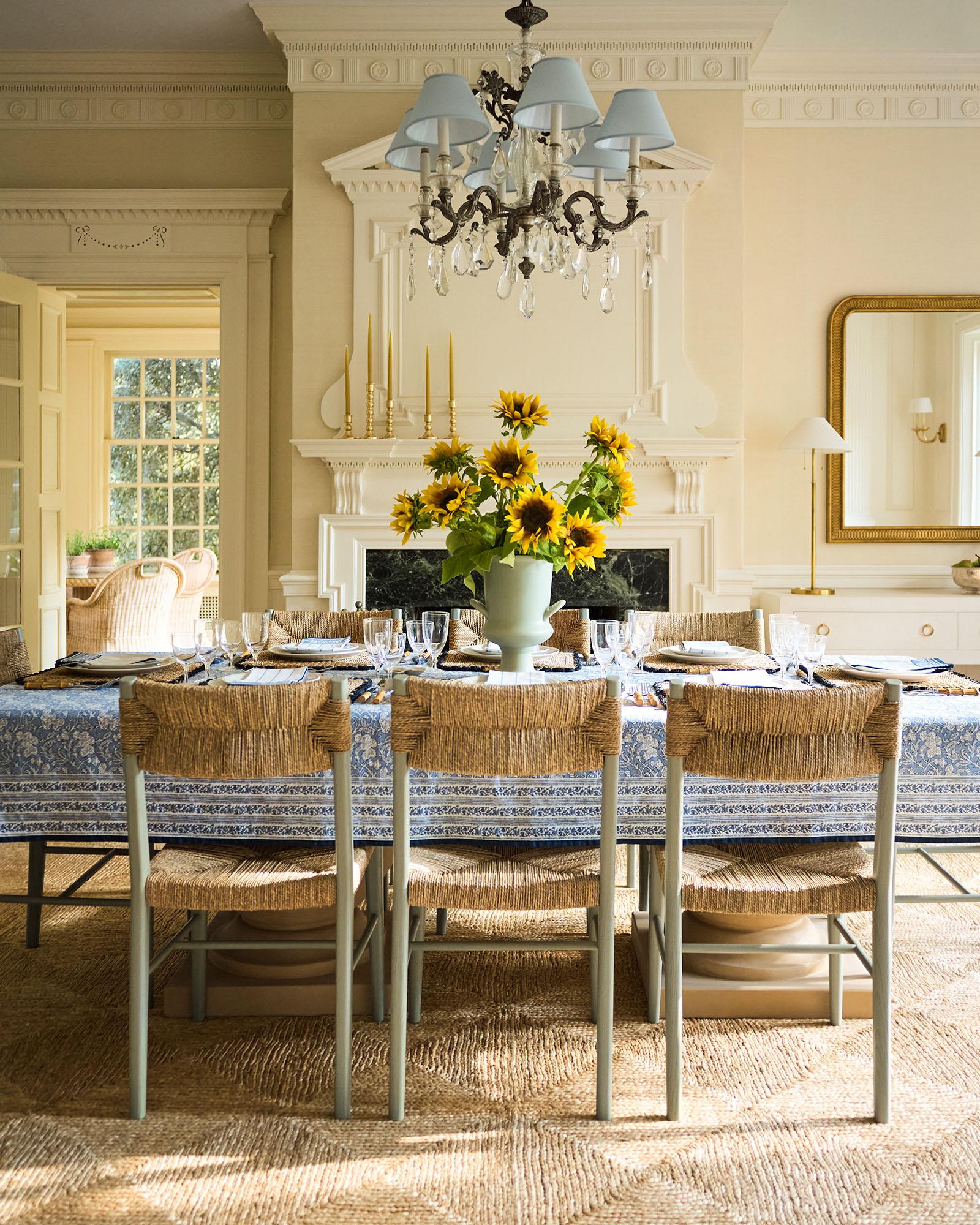 Dining-Room-Natural-Woven-Chairs-Portside-Blue-Floral-Aveiro-Tablecloth ...
