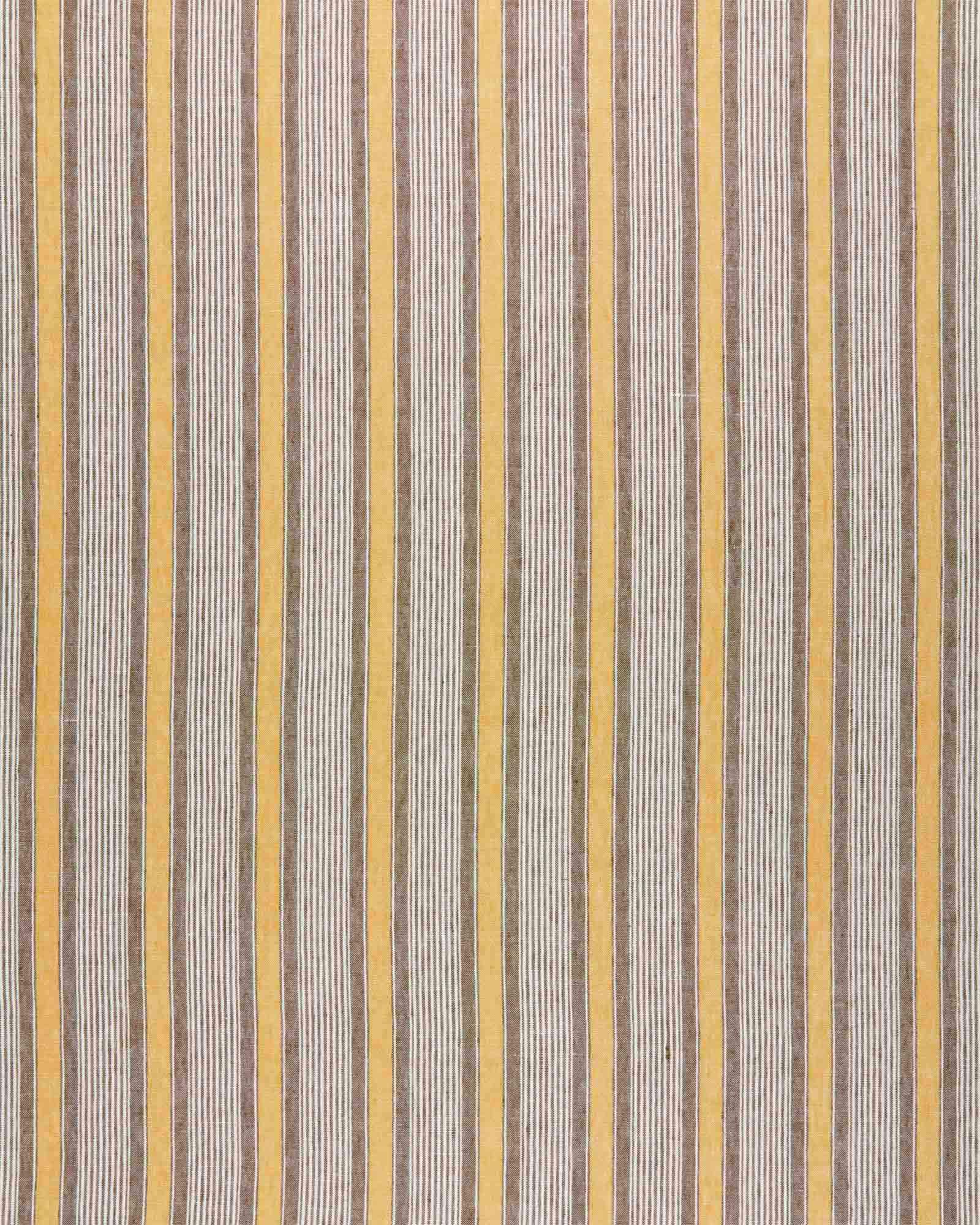 Fabric by the Yard - Kensington Stripe Linen - Earth/Ochre