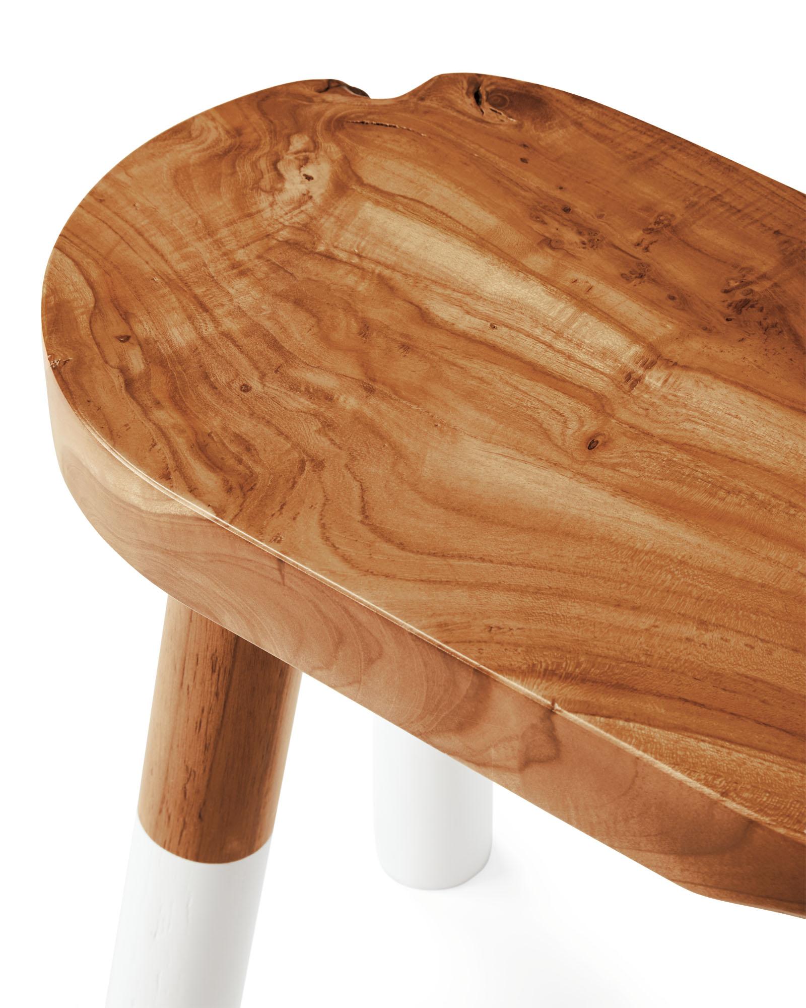 Dip-Dyed Oval Stool – White | Serena and Lily