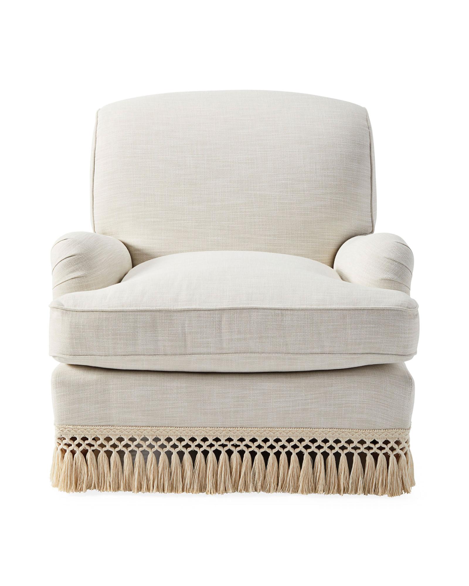 Miramar English Roll Arm Fringed Chair