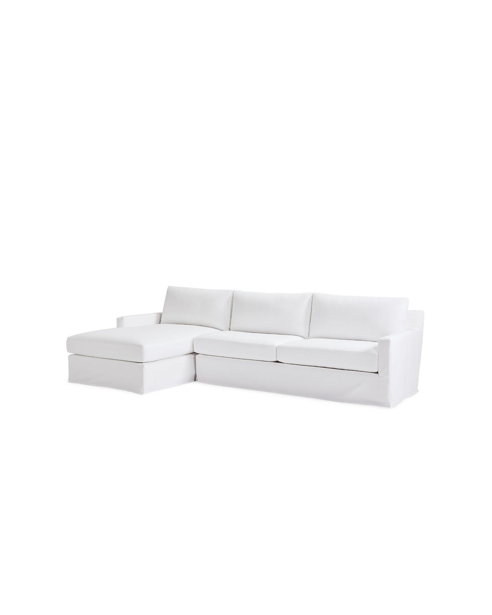 Summit Slipcovered Chaise Sectional - Left-Facing