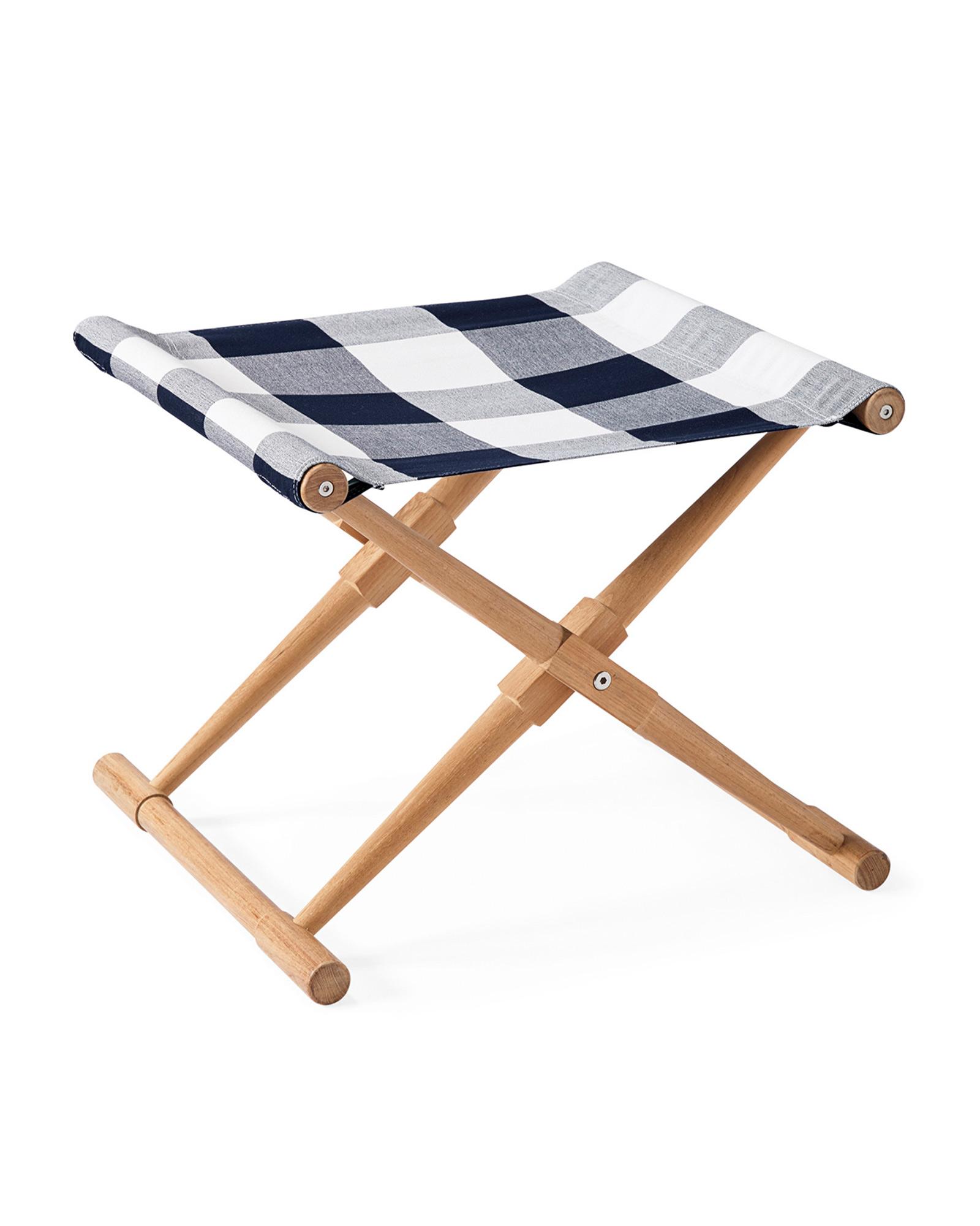 Furn_Teak_Camp_Stool_Navy_Gingham_Angle_MV_285_Crop_SH