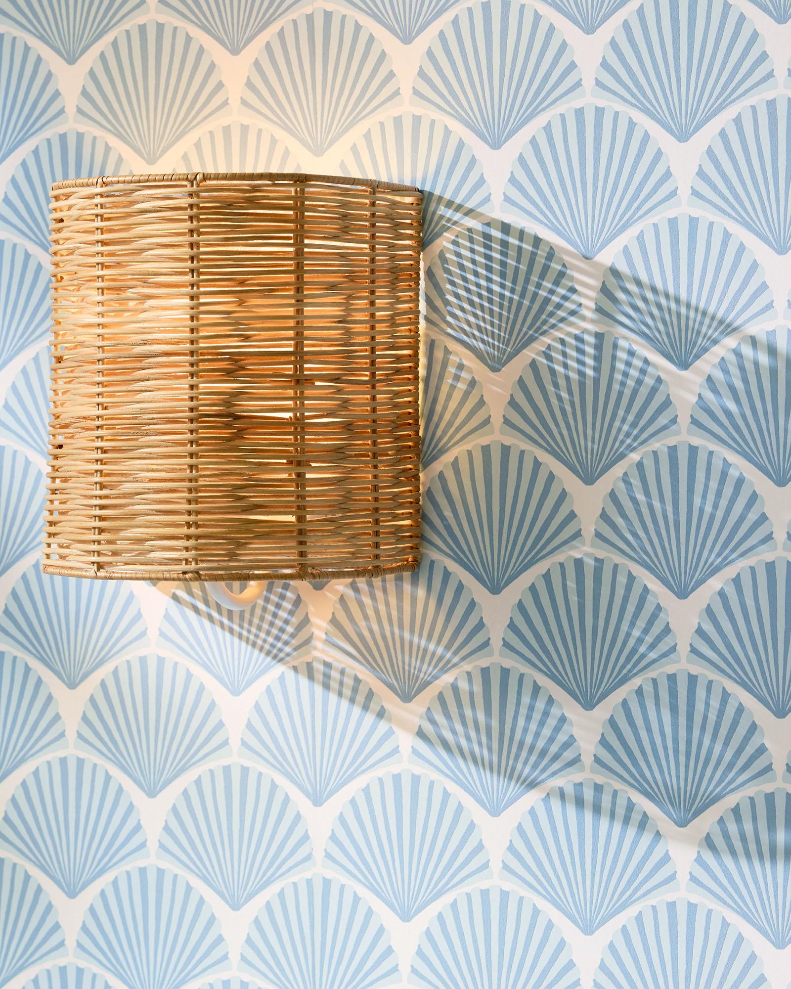 Lighting-Rattan-Wicker-Sconce-Santa-Barbara-Drum-Blue-Shell-Sandbar ...