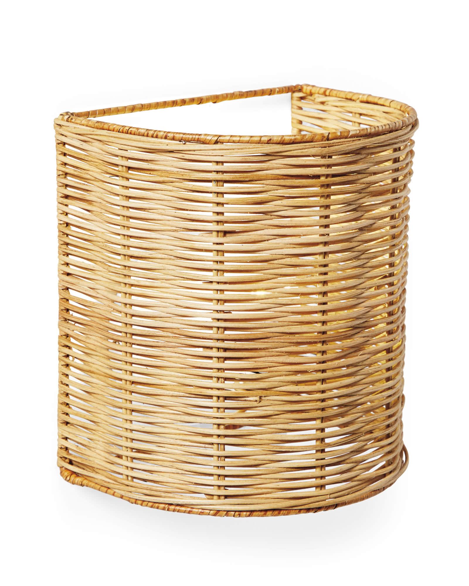 Santa Barbara Rattan Drum Sconce | Serena and Lily