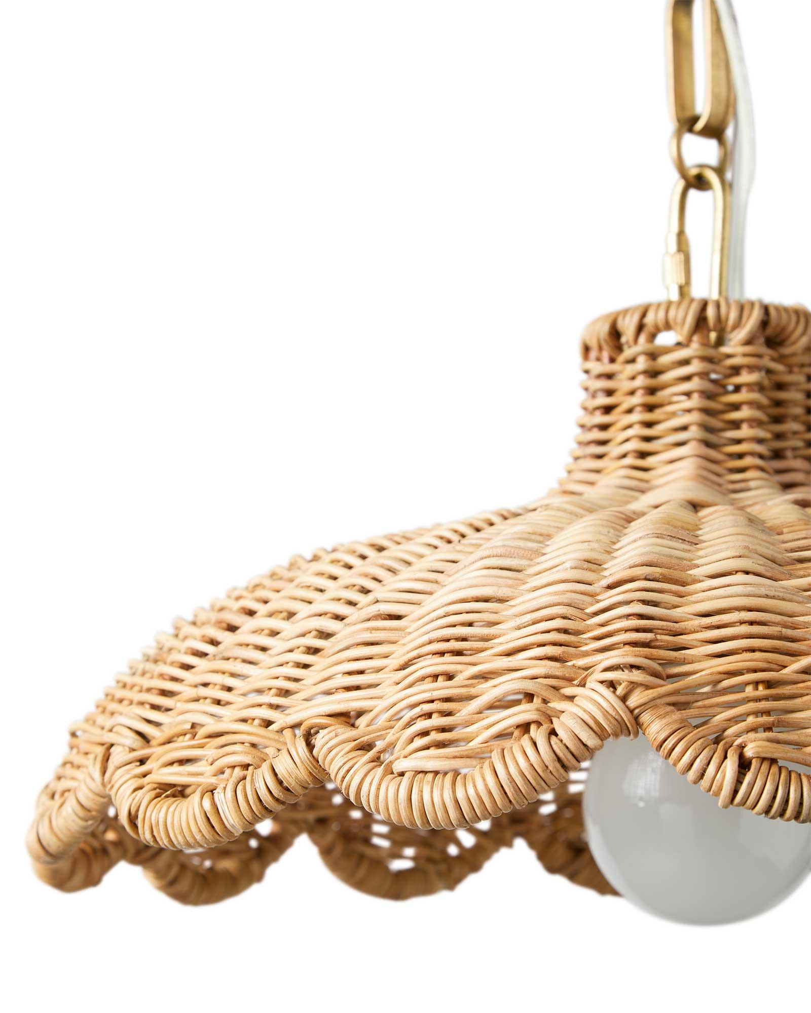 Scallop Rattan Pendant | Serena and Lily