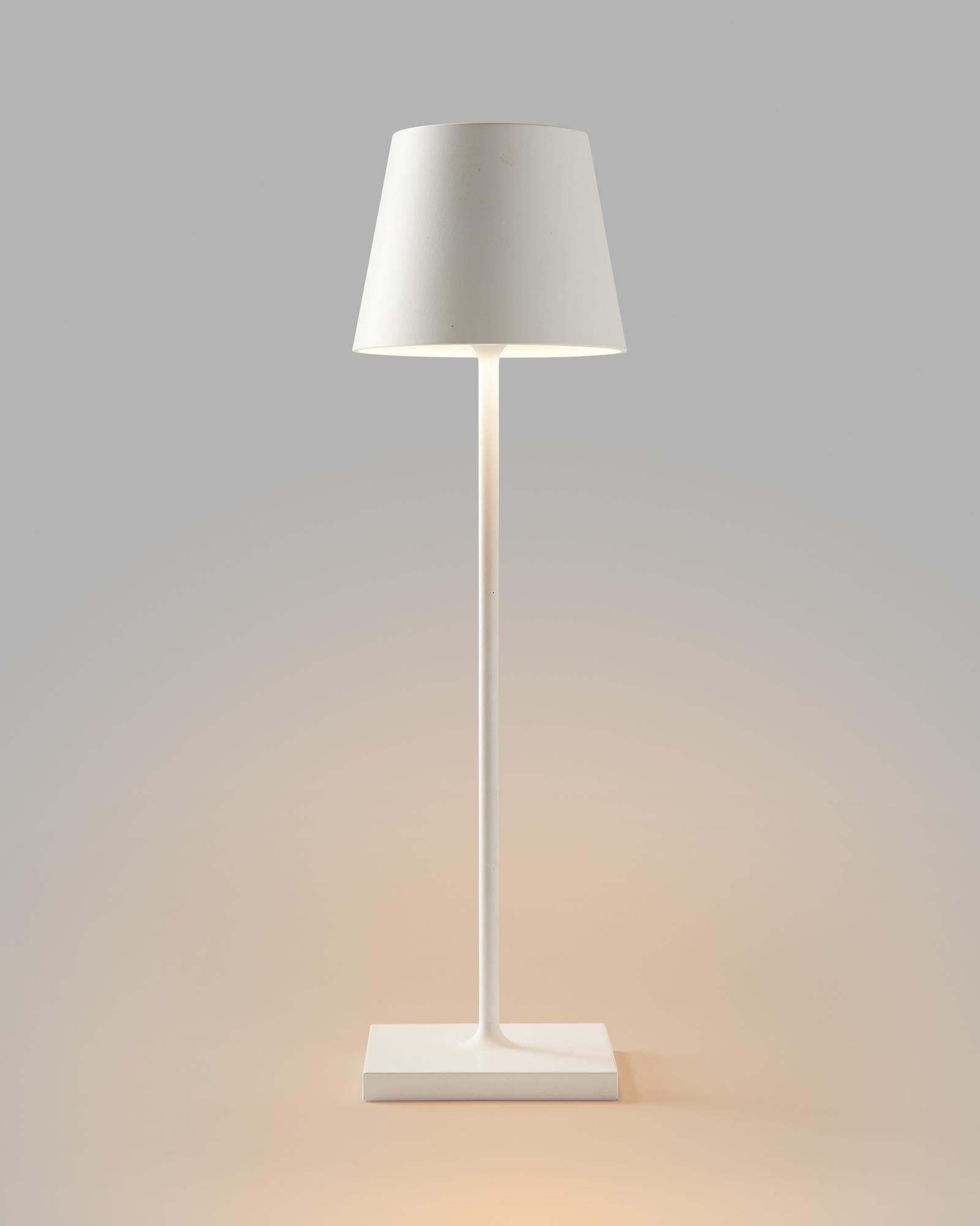 Lighting_Zafferano_Table_Lamp_Standard_White_Lit_NK_1998-SH
