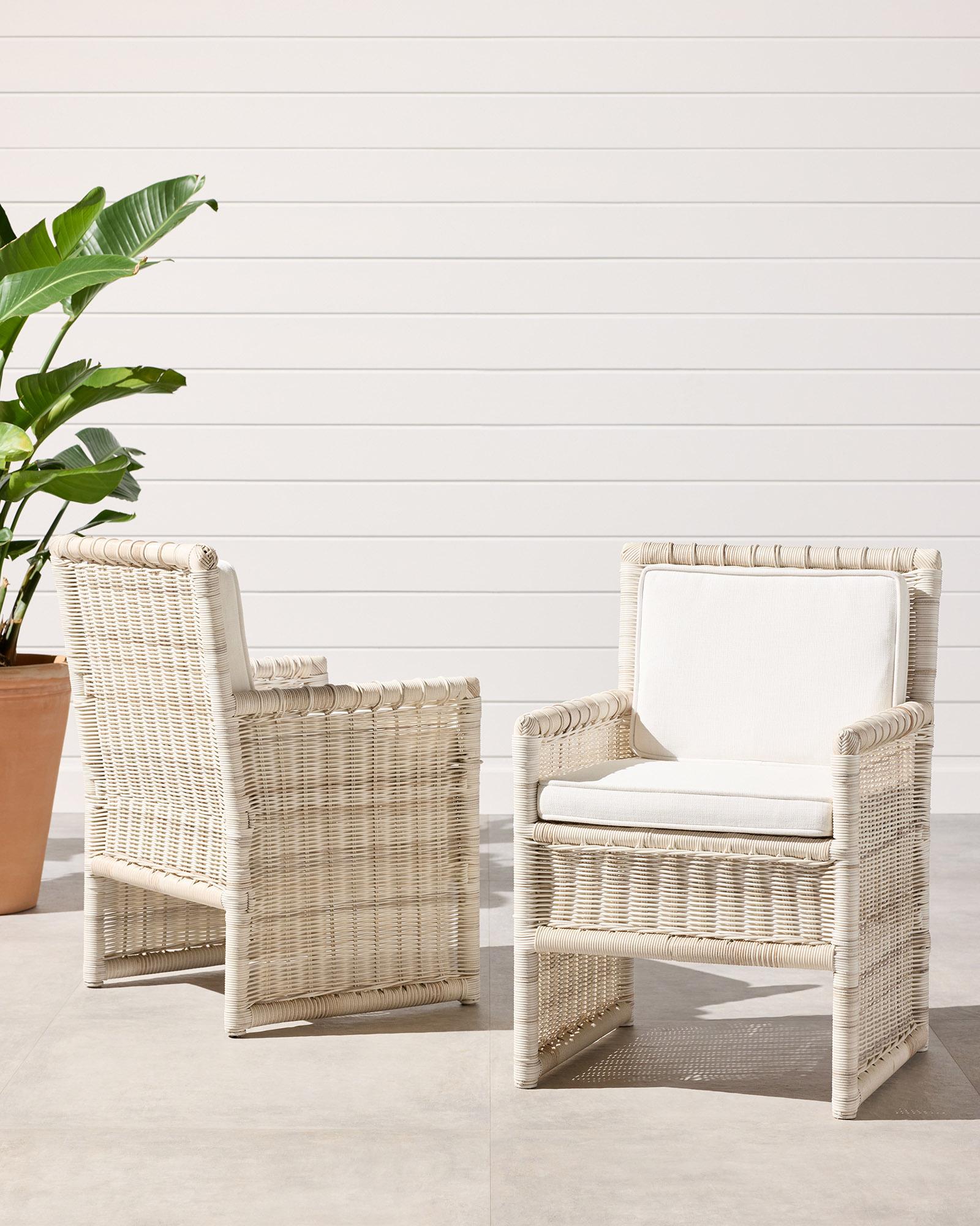 Outdoor Dining Chairs White Wicker Pacifica Brand X0258cv1